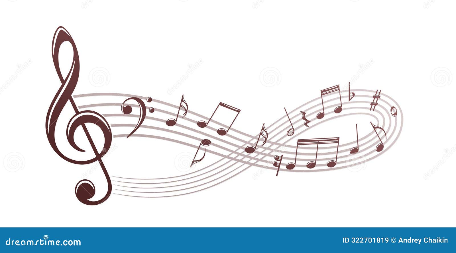 Symbol with music notes. stock vector. Illustration of note - 322701819