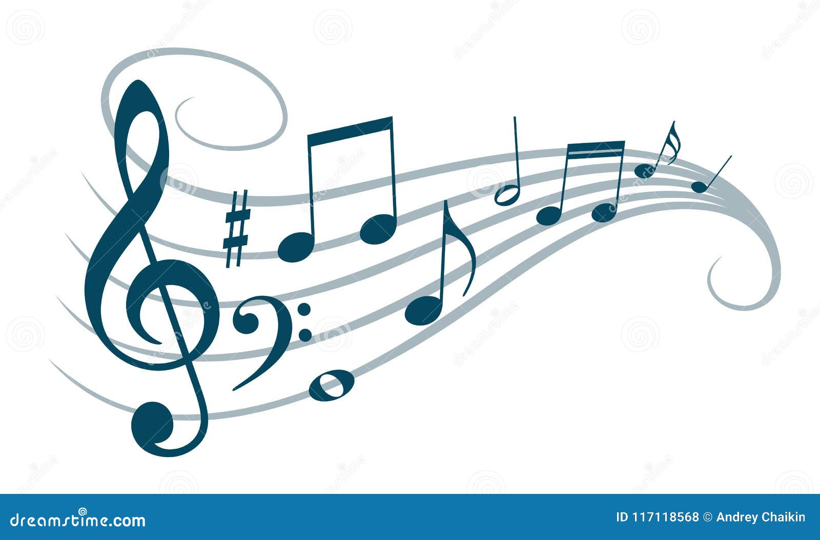 Symbol with music notes. stock vector. Illustration of blue - 117118568