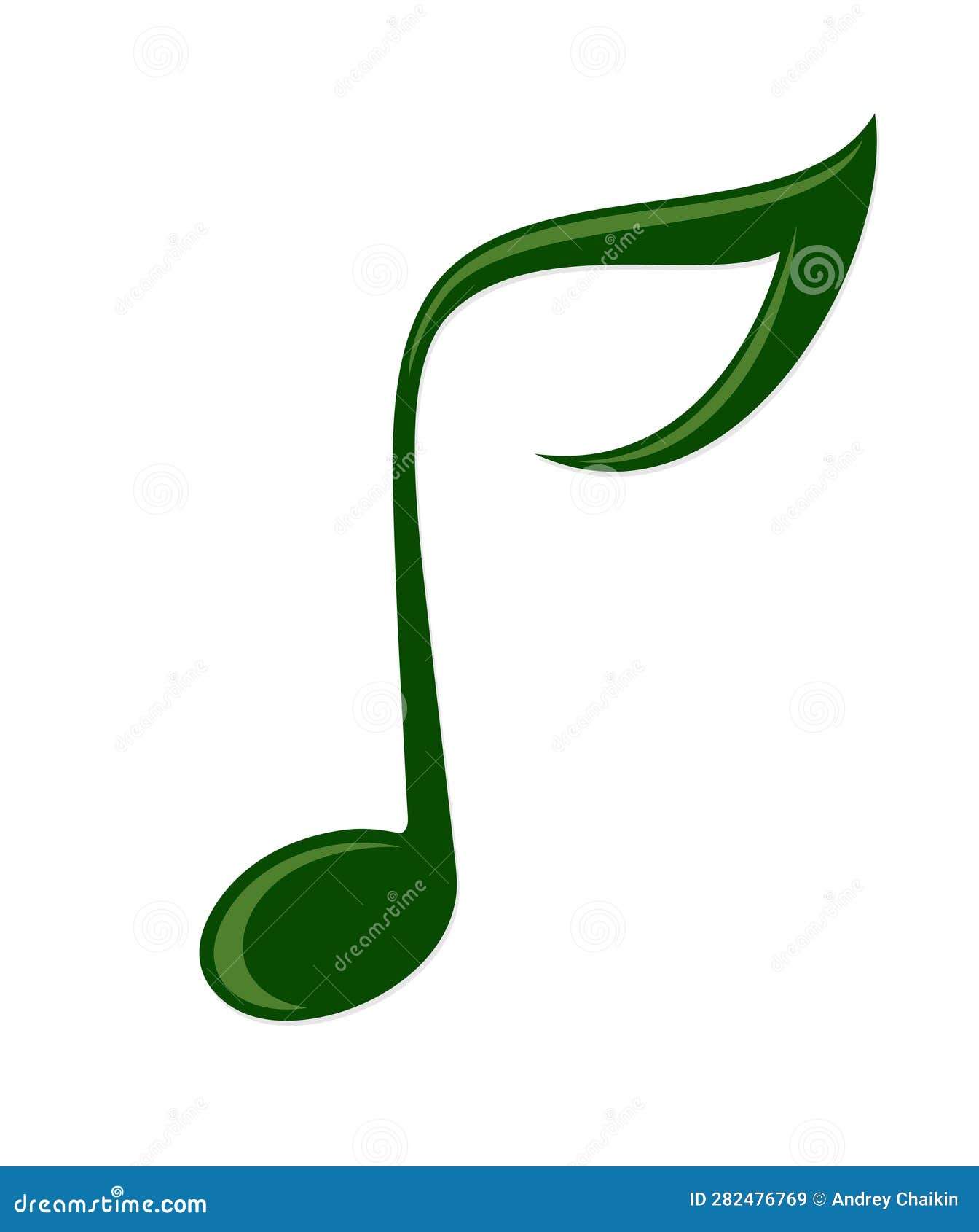 Symbol of Musical Note with Leaf. Stock Vector - Illustration of sound ...