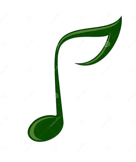 Symbol of Musical Note with Leaf. Stock Vector - Illustration of sound ...