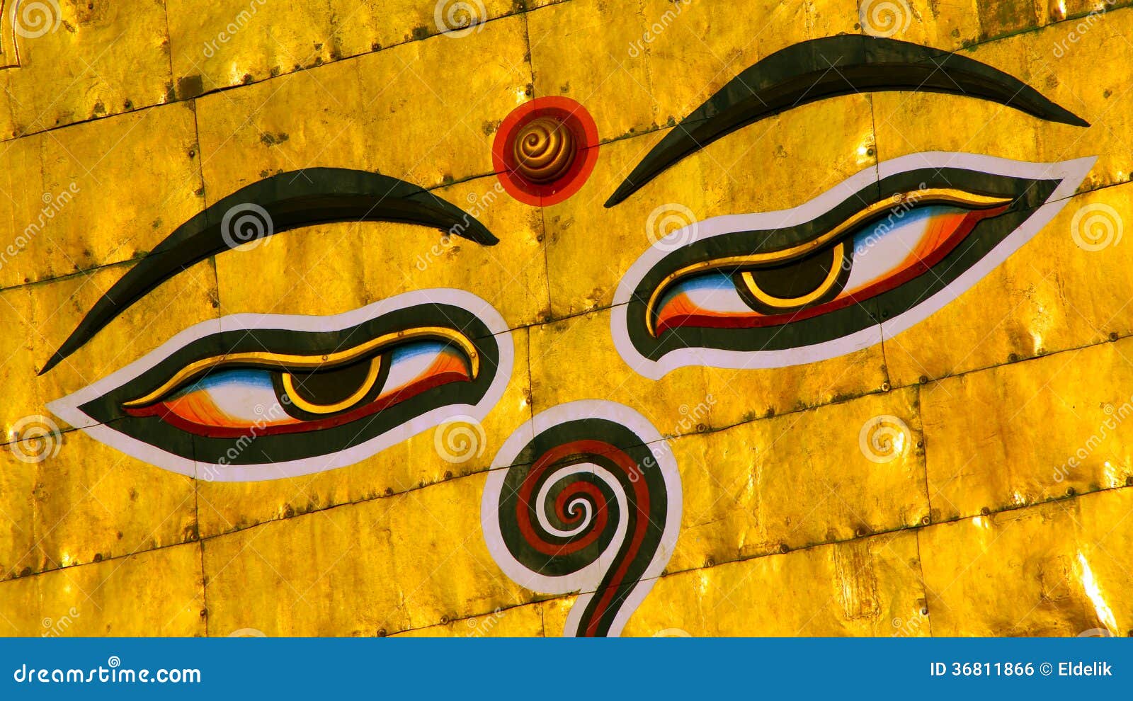 Symbol of Nepal, Buddha S Eyes in Kathmandu. Stock Photo - Image of ...