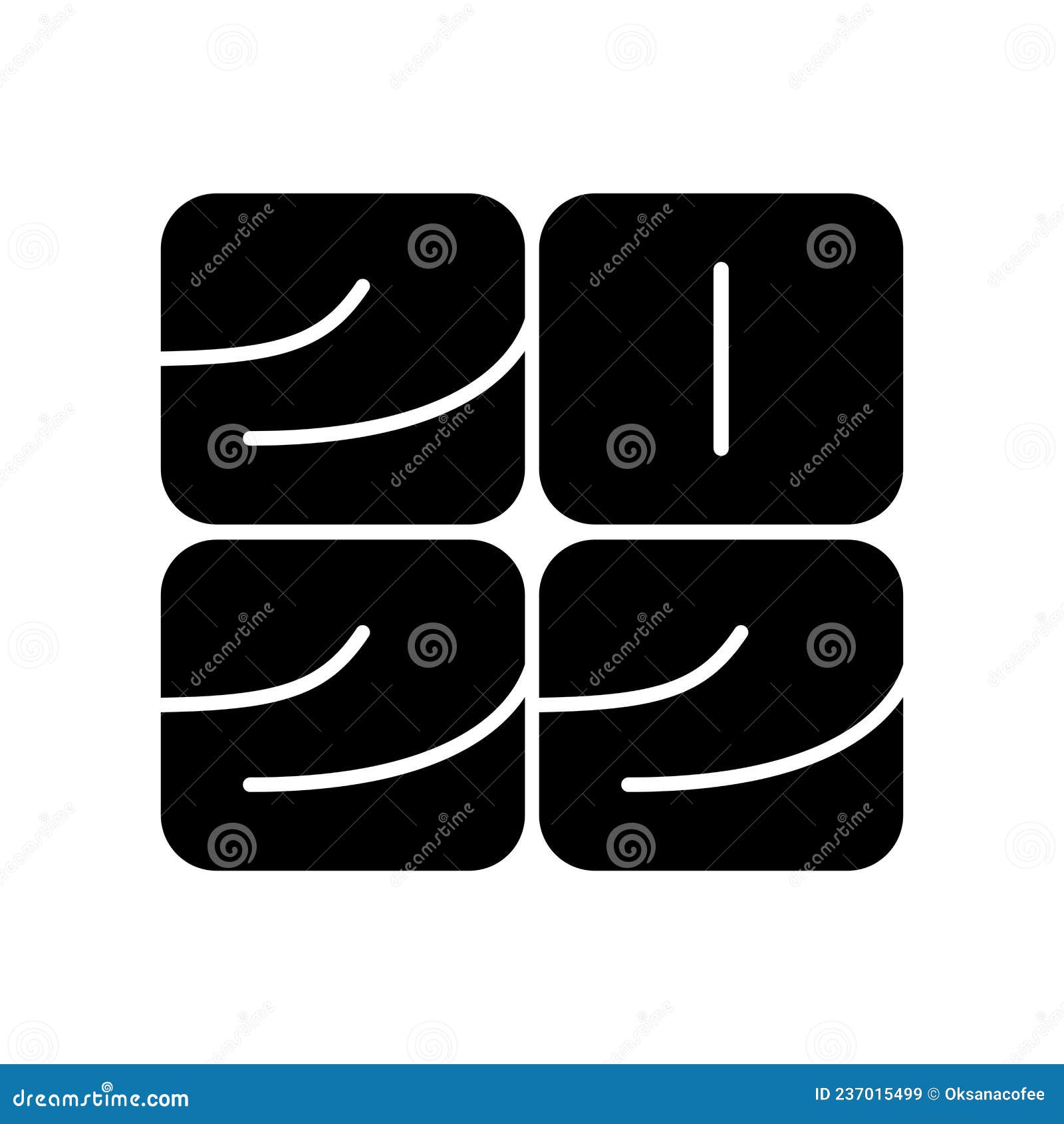 2022. Symbol of the New Year in Numbers. Minimalistic Illustration ...