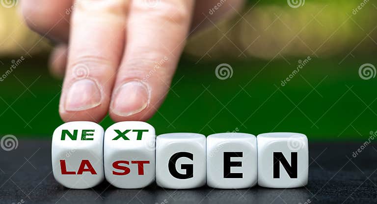 Symbol for the Next Generation. Hand Turns Dice and Changes the ...