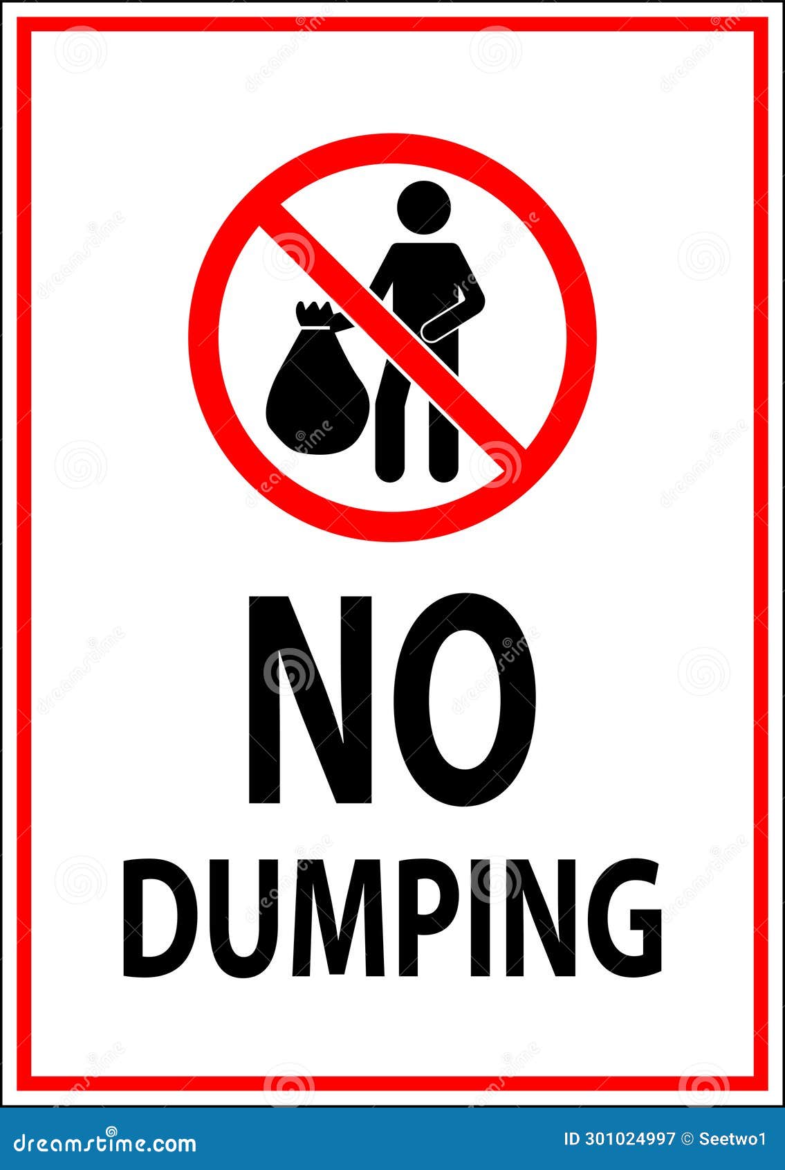 Symbol No Dumping Sign stock vector. Illustration of refuse - 301024997