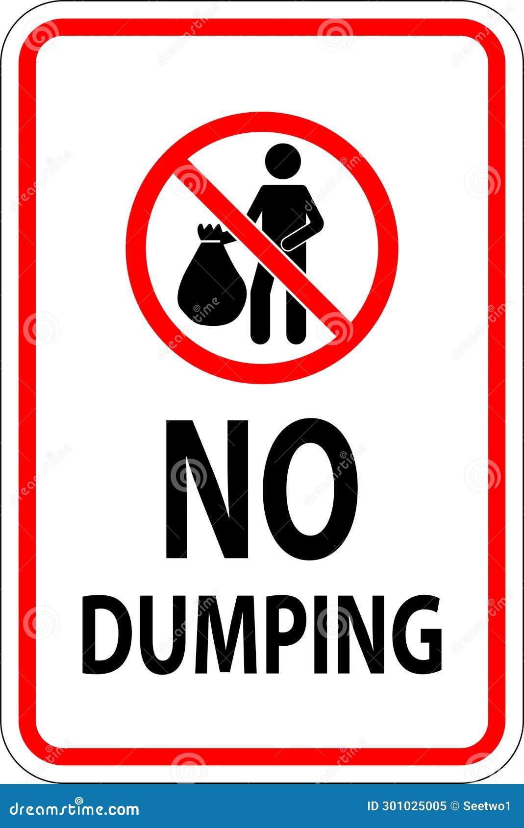 Symbol No Dumping Sign stock vector. Illustration of litter - 301025005
