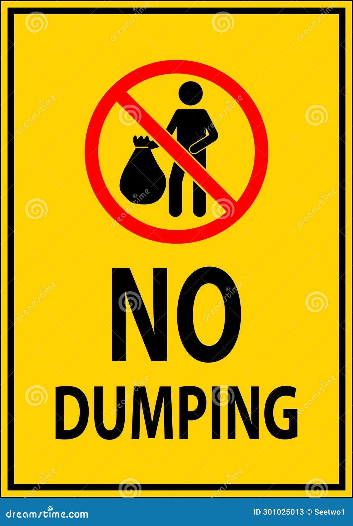 Symbol No Dumping Sign stock vector. Illustration of refuse - 301025013