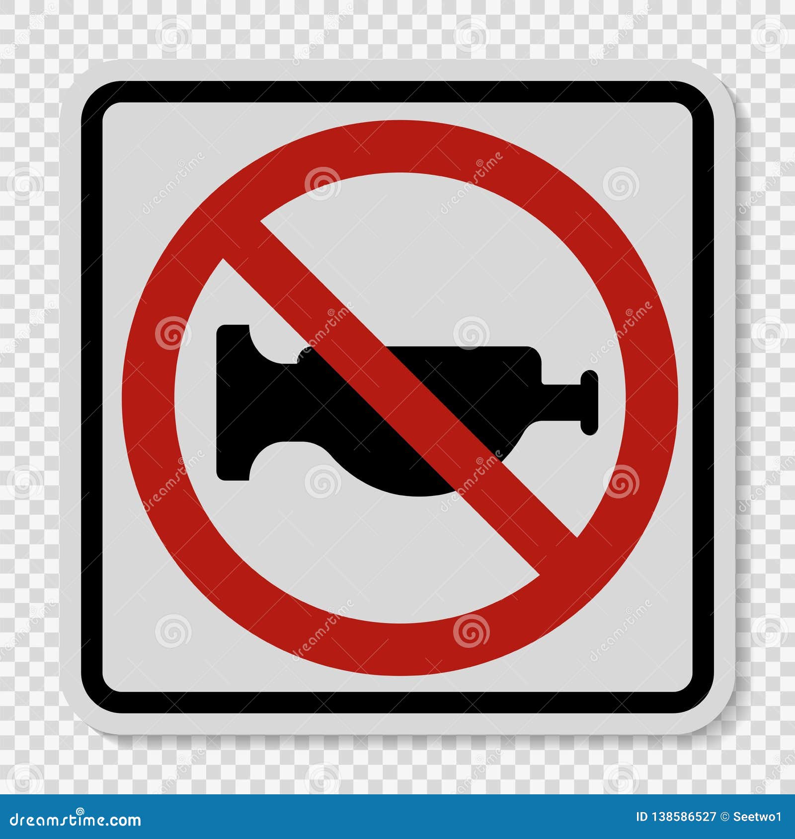 Symbol No Horn Sign on Transparent Background Stock Vector ...