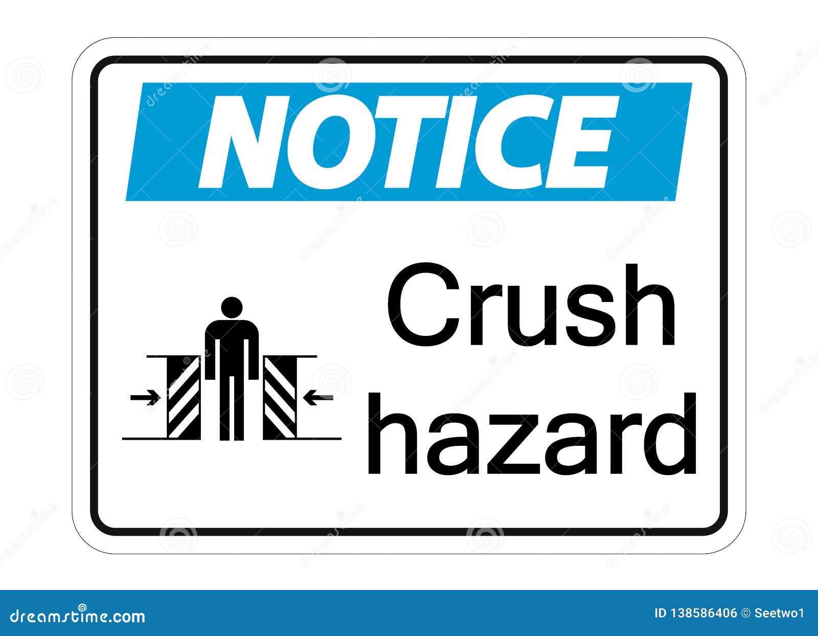 Symbol Notice Crush Hazard Sign on White Background Stock Vector ...