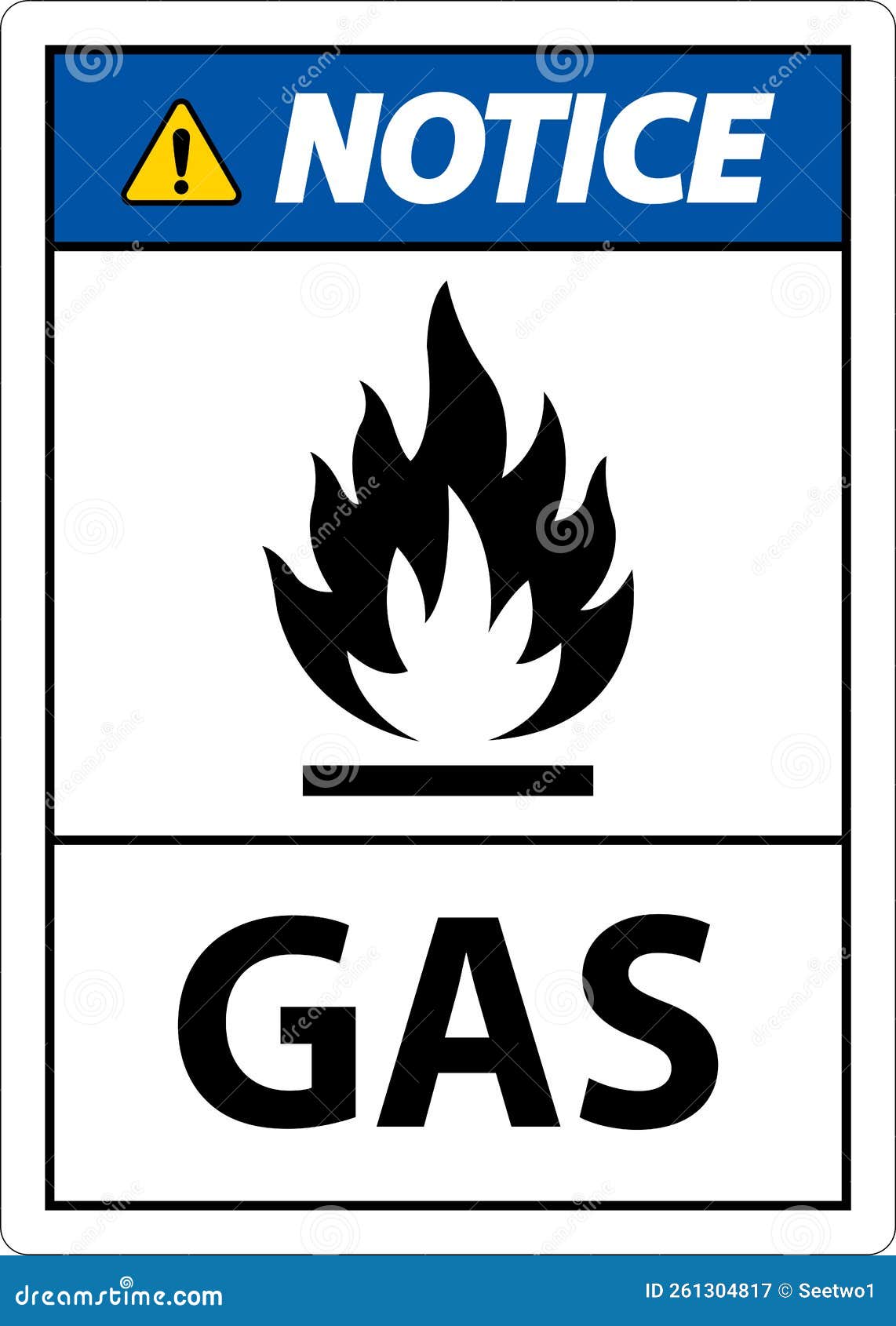 Symbol Notice Sign Gas on White Background Stock Vector - Illustration ...