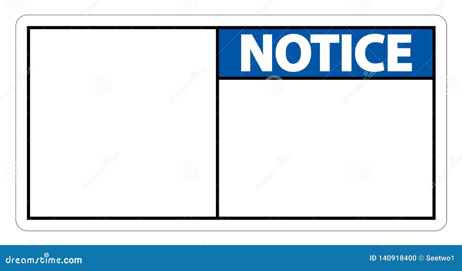 Symbol Notice Sign Label on White Background Stock Vector ...