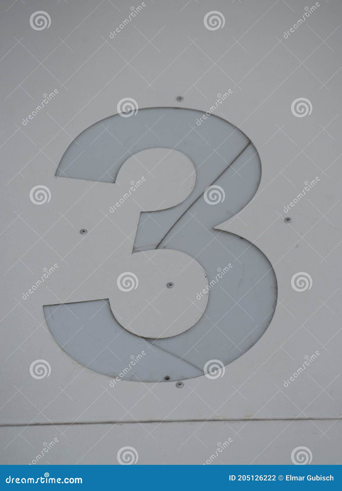 Symbol of the number three stock photo. Image of numeric - 205126222