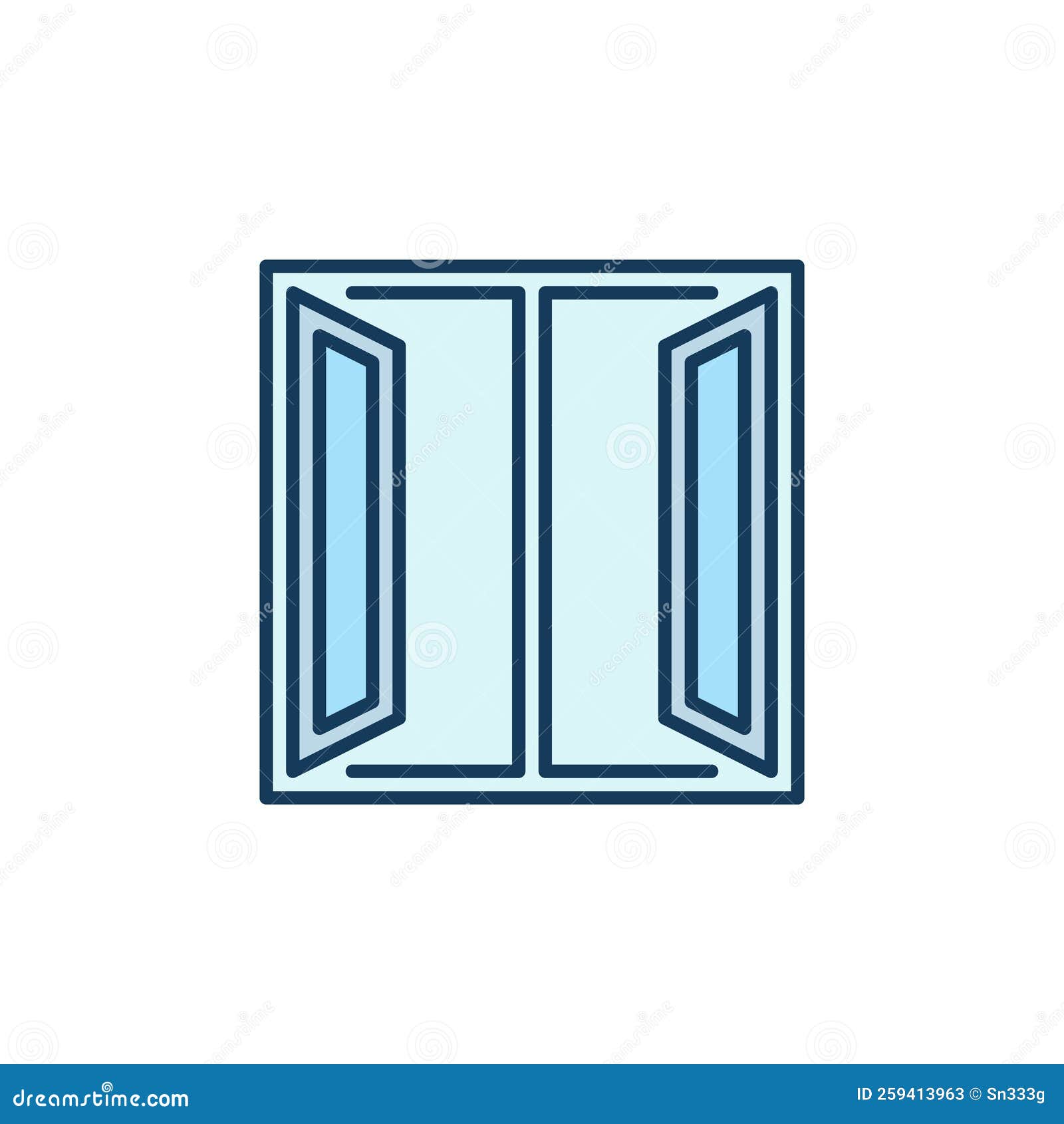 Symbol Oder Symbol Mit Einem Offenen Fenster Vektor Abbildung ...