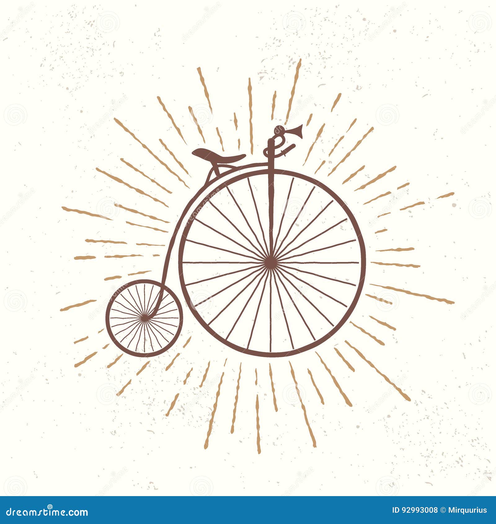 Symbol of Old Vintage Bicycle Stock Vector - Illustration of engraving ...