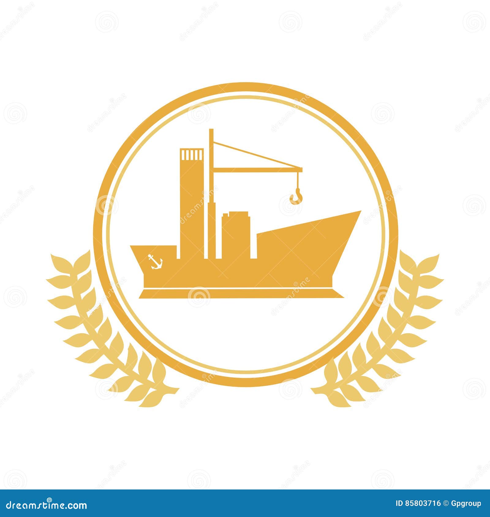 Symbol orange ship icon stock illustration. Illustration of background ...