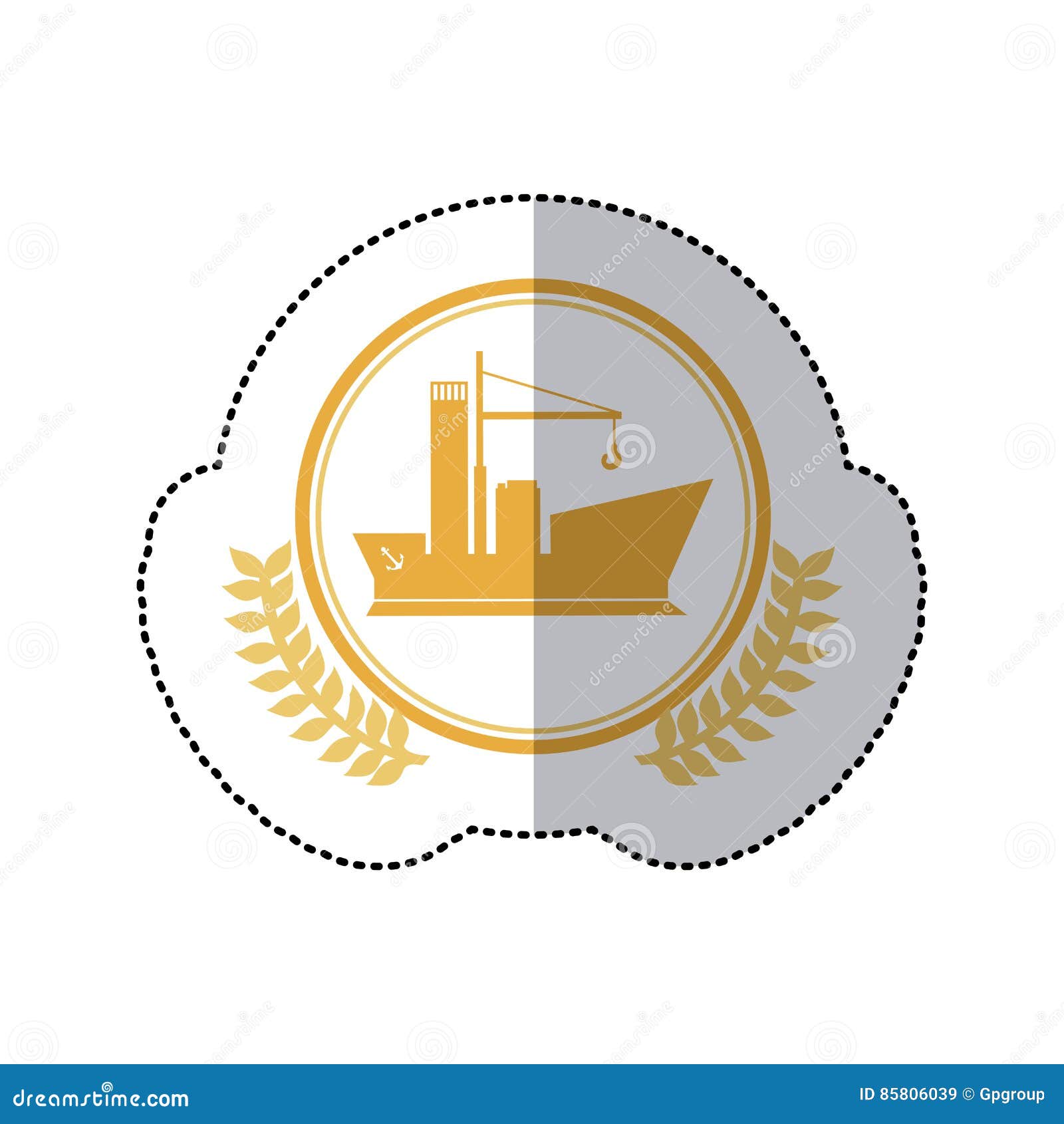 Symbol orange ship icon stock illustration. Illustration of clipart ...