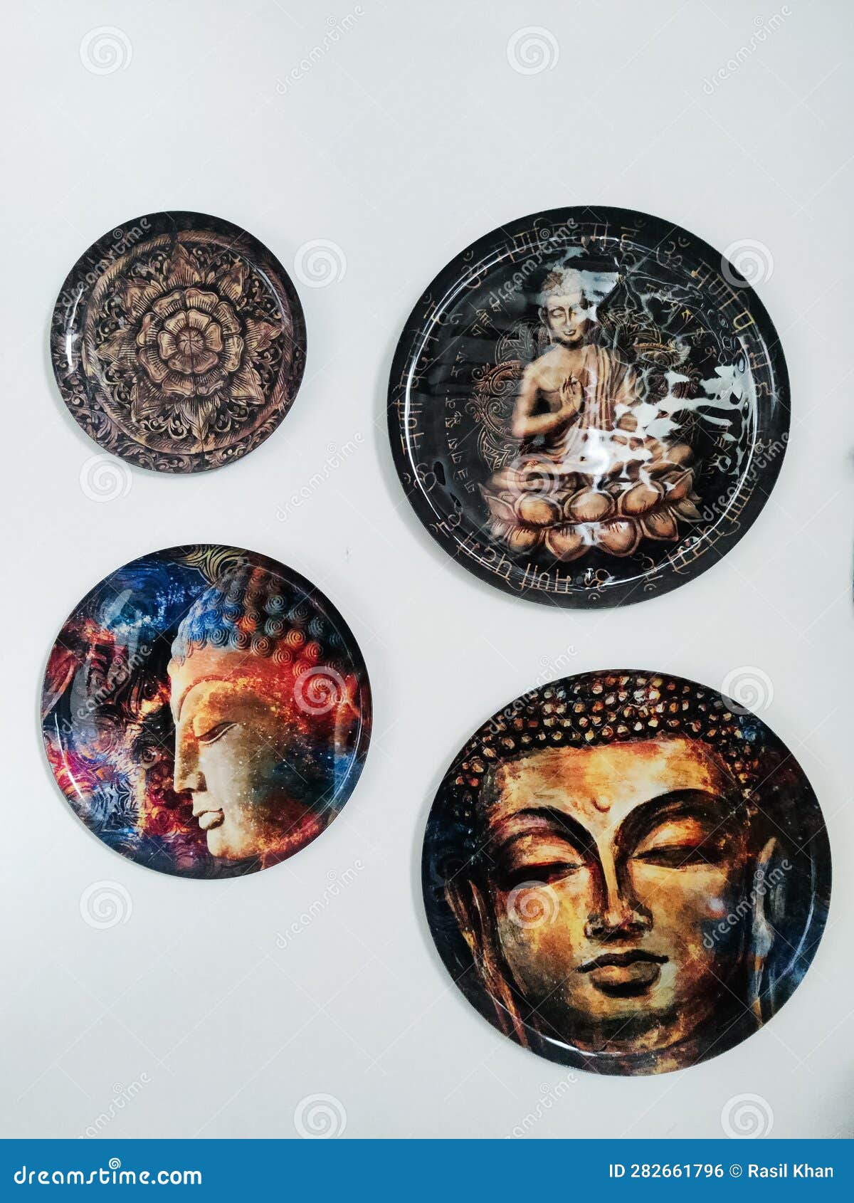 Symbol of Peace by Buddha Wall Art White Background Stock Photo - Image ...