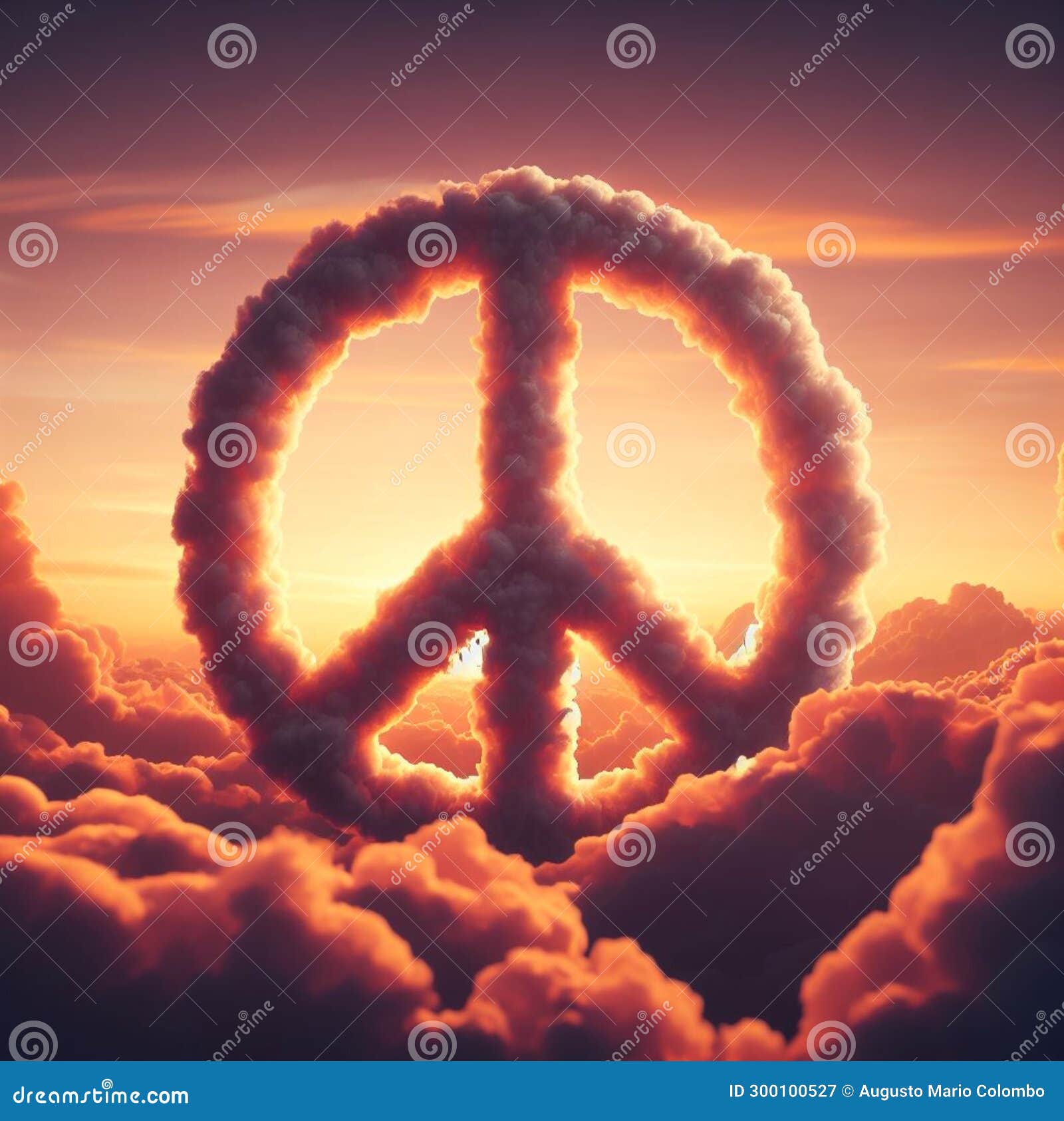 The Symbol of Peace Made of Clouds Float in the Sky Stock Image - Image ...