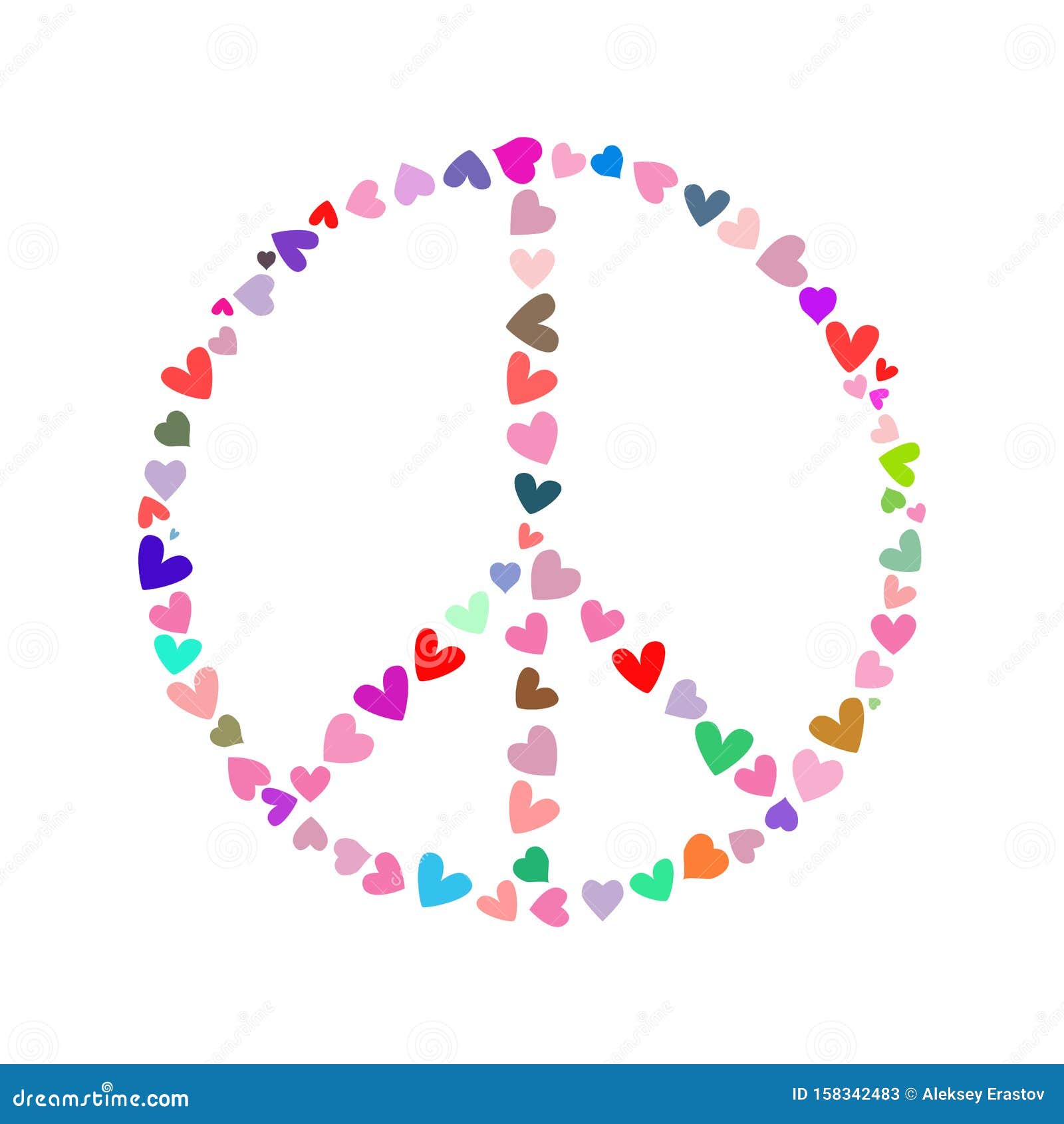 Symbol of Peace Made Up of Hearts. Vector Illustration. Stock Vector ...