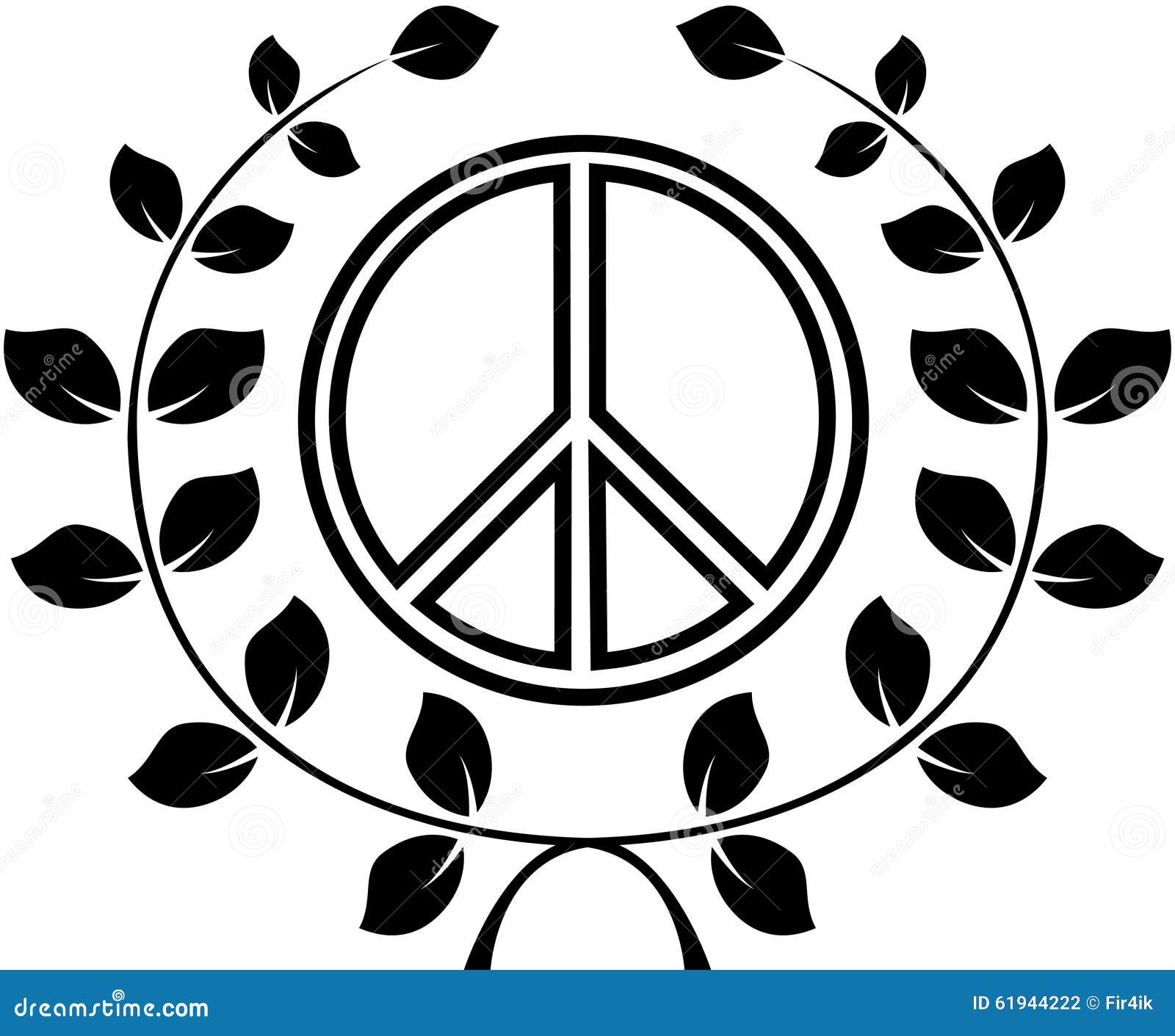 A symbol of peace, pacific stock vector. Illustration of flower - 61944222