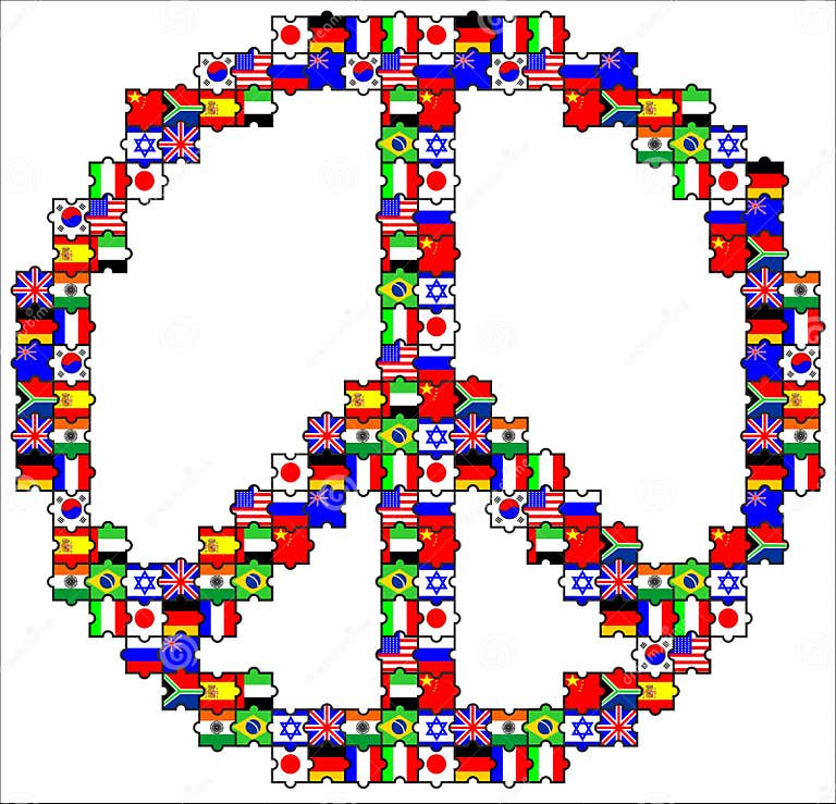 The Symbol of Peace in Puzzles Stock Vector - Illustration of 1960s ...