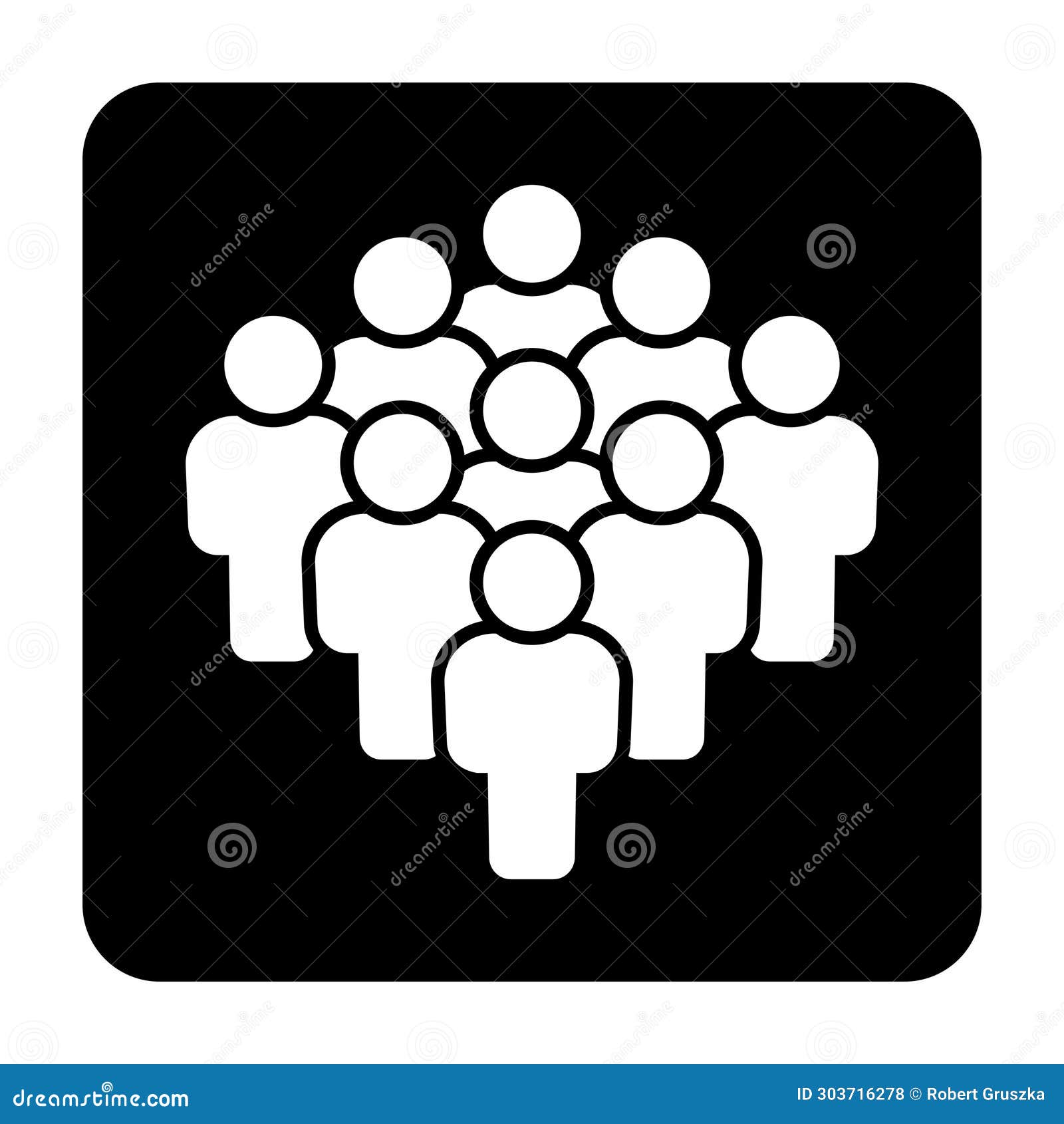 Symbol, people icon stock illustration. Illustration of square - 303716278