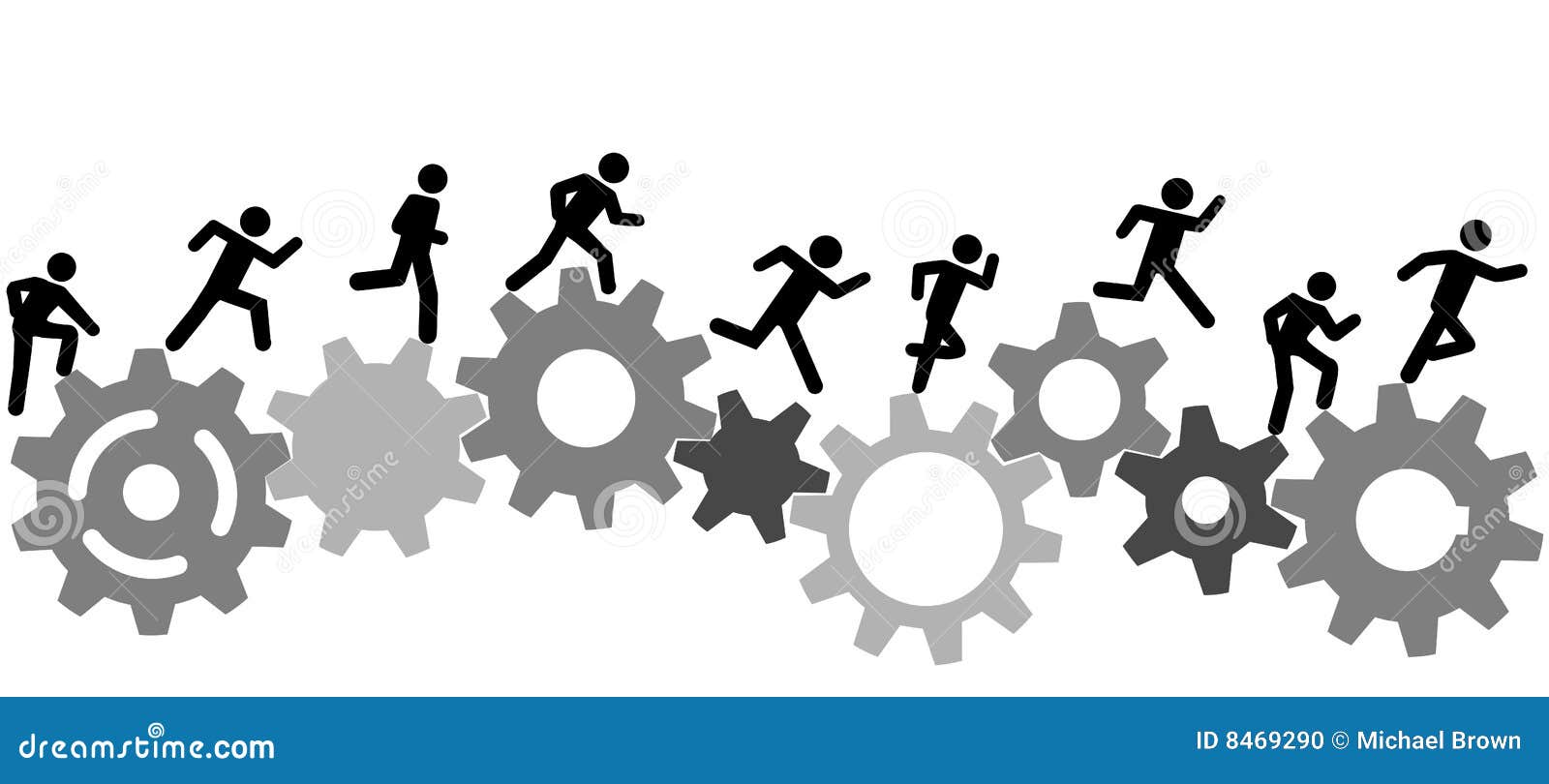Symbol People Run a Race on Industry Gears Stock Vector - Illustration ...