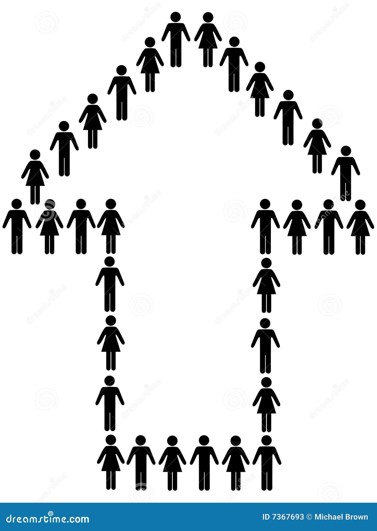 Symbol People Team Up To Progress in Arrow Stock Vector - Illustration ...