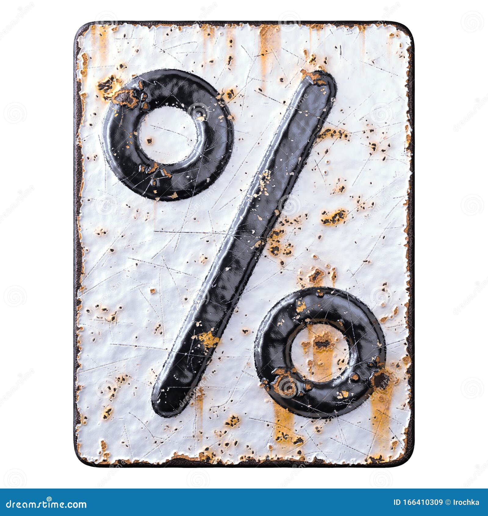 Symbol Percent Made of Forged Metal on the Background Fragment of a ...