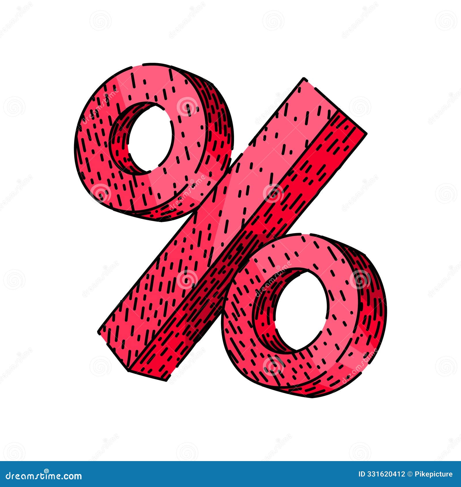 Symbol Percentage Sign Sketch Hand Drawn Vector Stock Vector ...