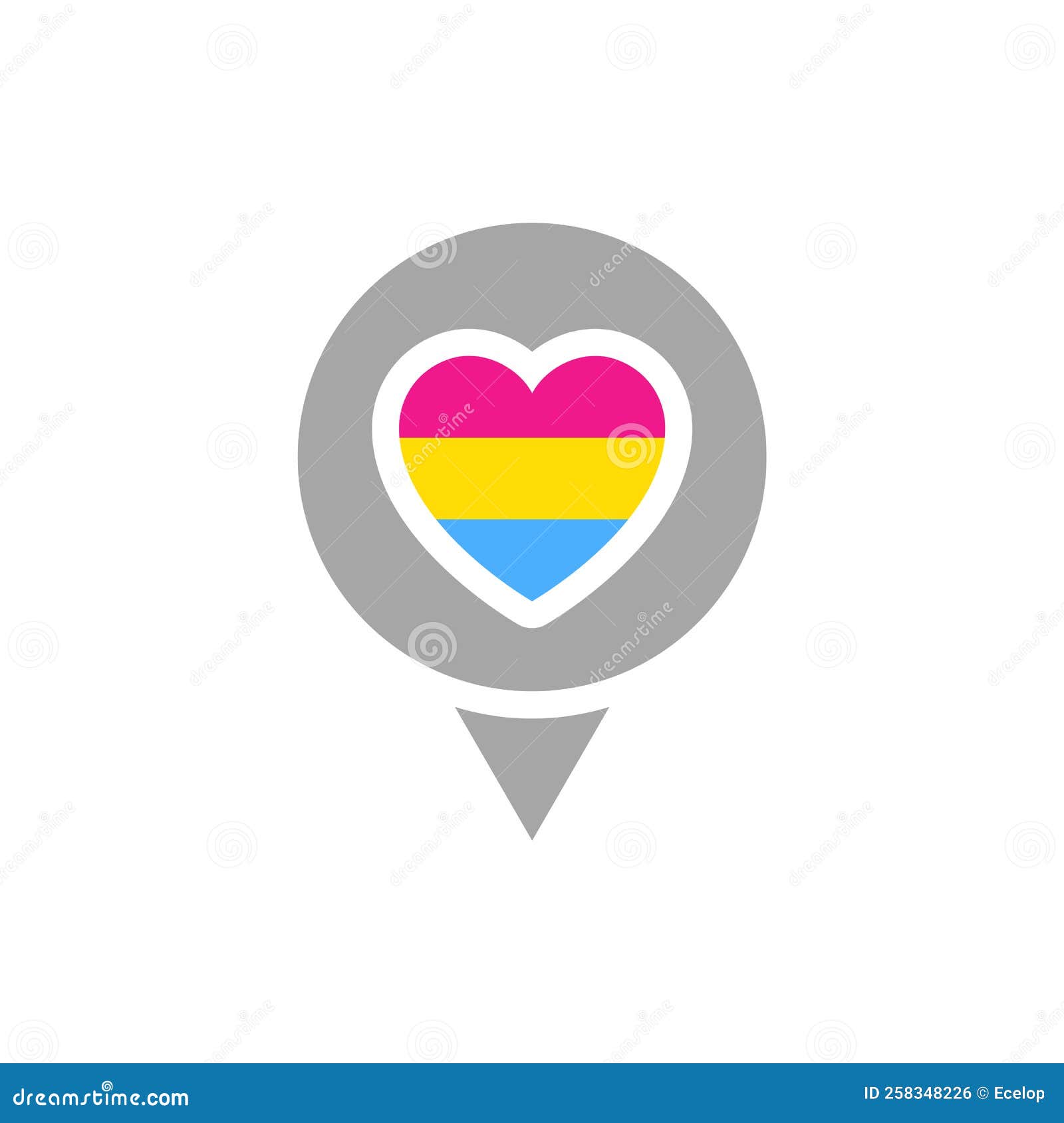 Pansexuality Symbol Hand Drawn With Black Ink Brush Stroke. LGBTQ ...