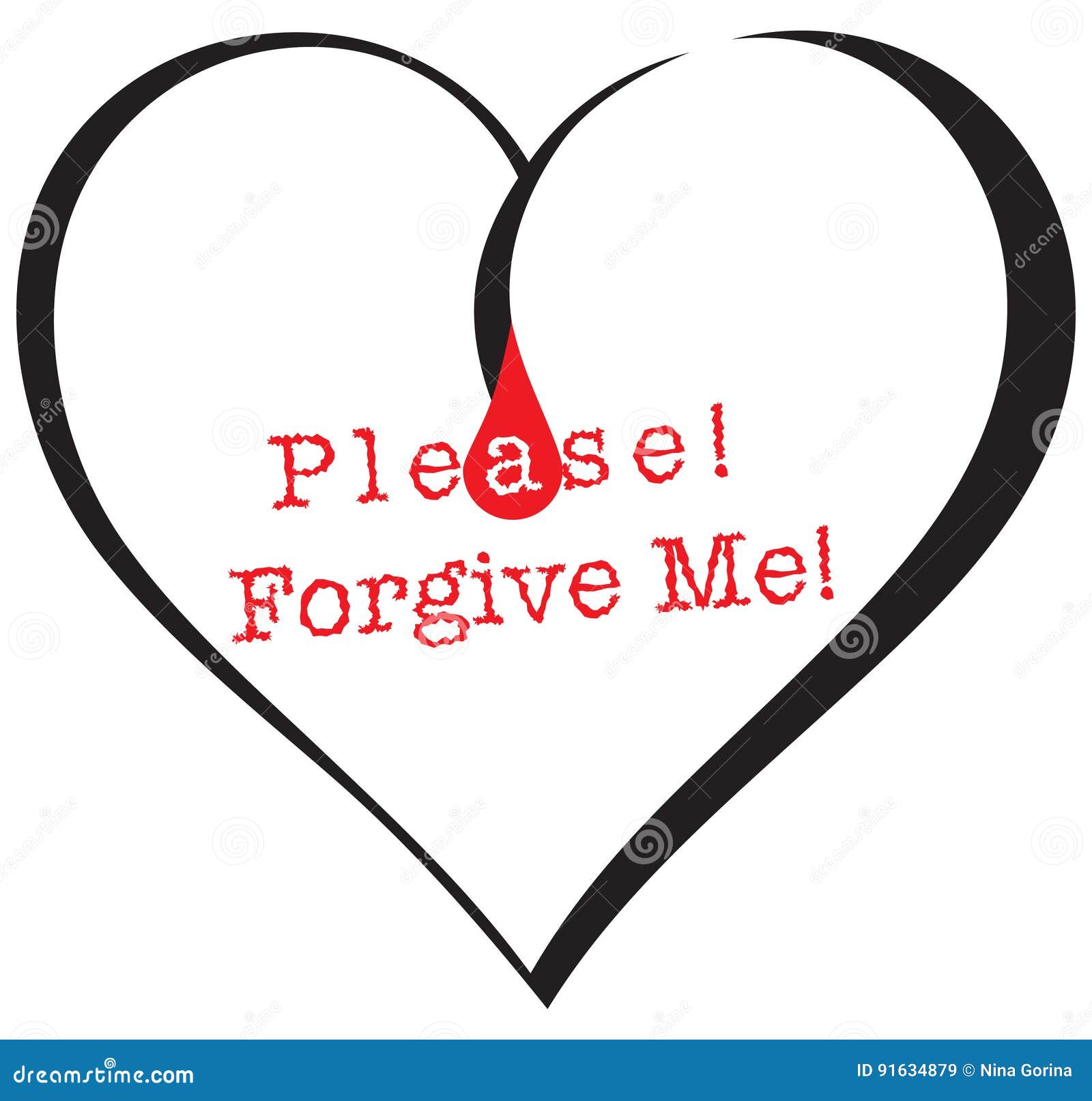Symbol please forgive me stock vector. Illustration of postcard - 91634879