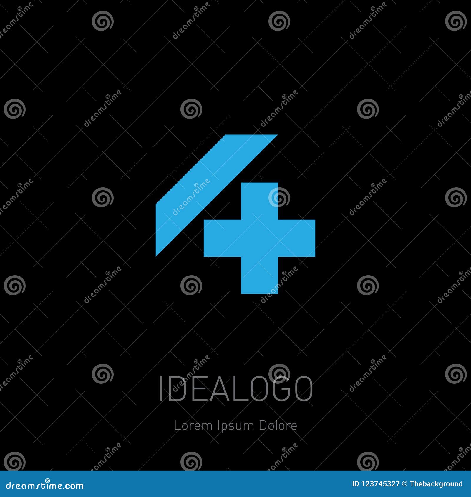 5 And Symbol Plusl Logo. Five And Plus - Design Element Or Icon ...