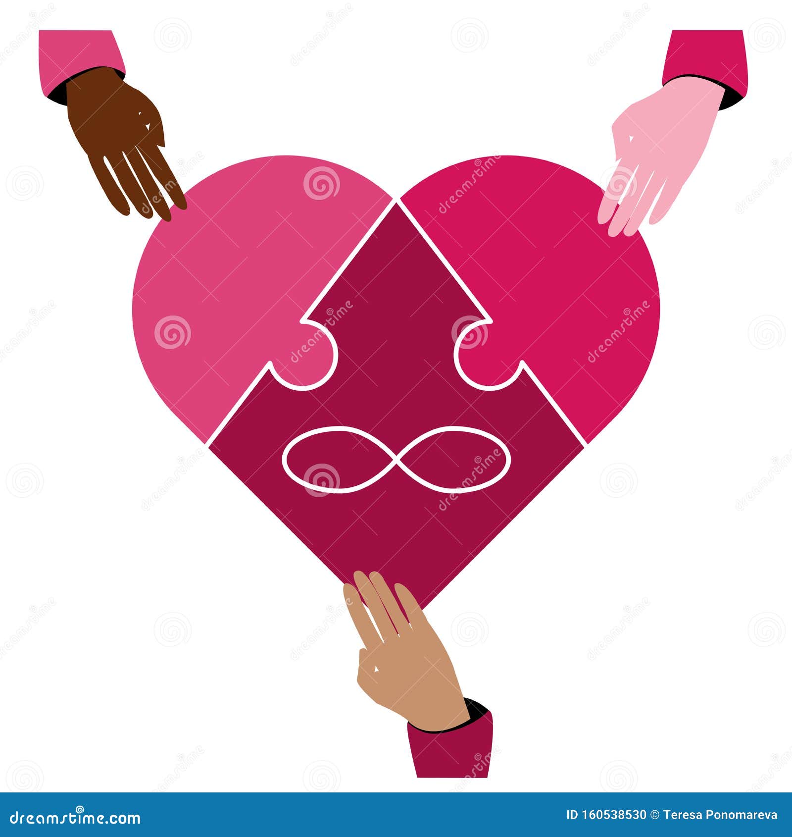 Symbol Polyamory Heart and the Sign of Infinity in the Form of a Puzzle ...