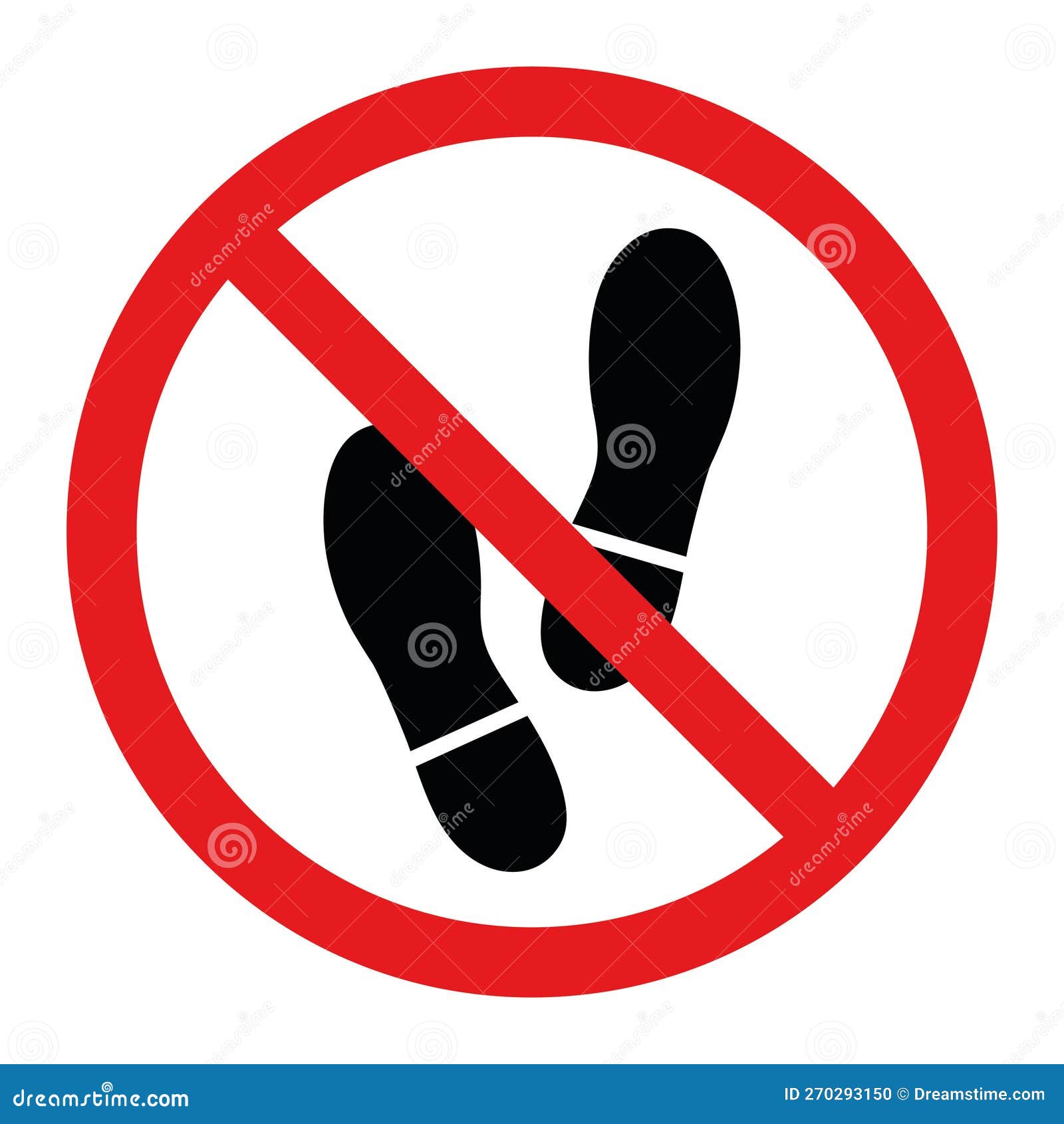 Symbol for Prohibiting Standing or Walking Vector Illustration. Stock ...