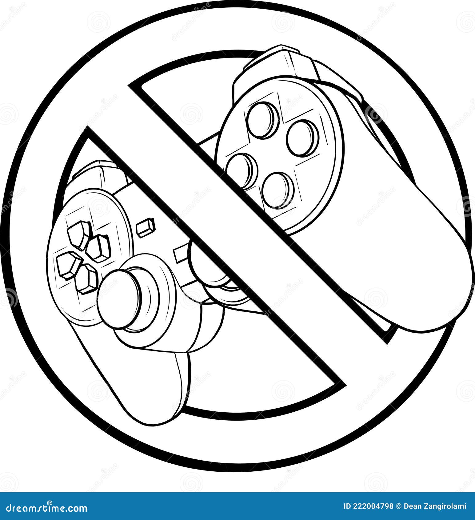 Symbol of Prohibition Gaming Controller Vector Illustration Stock ...