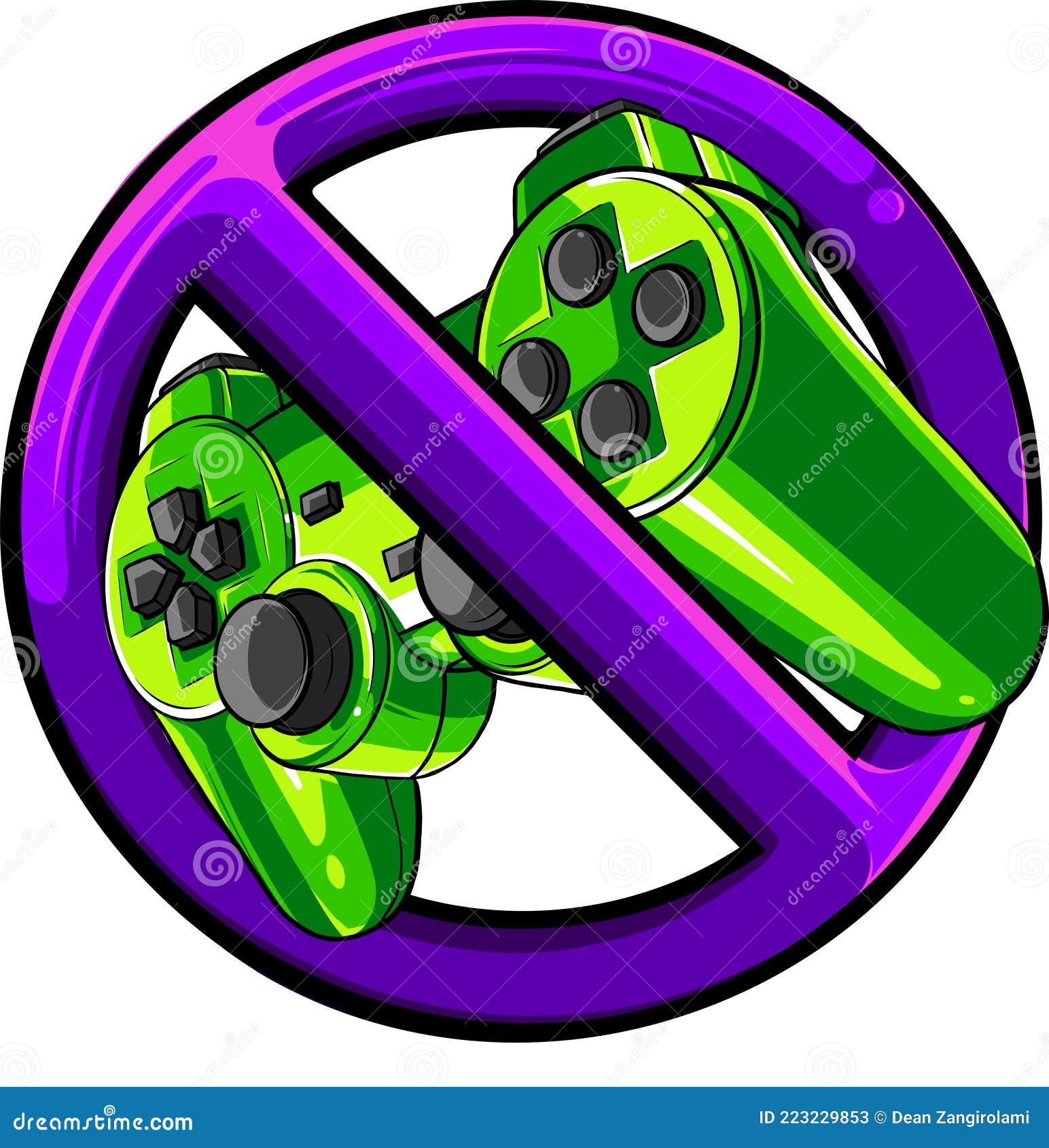 Symbol of Prohibition Gaming Controller Vector Illustration Stock ...