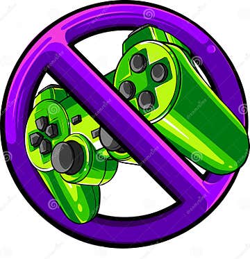 Symbol of Prohibition Gaming Controller Vector Illustration Stock ...