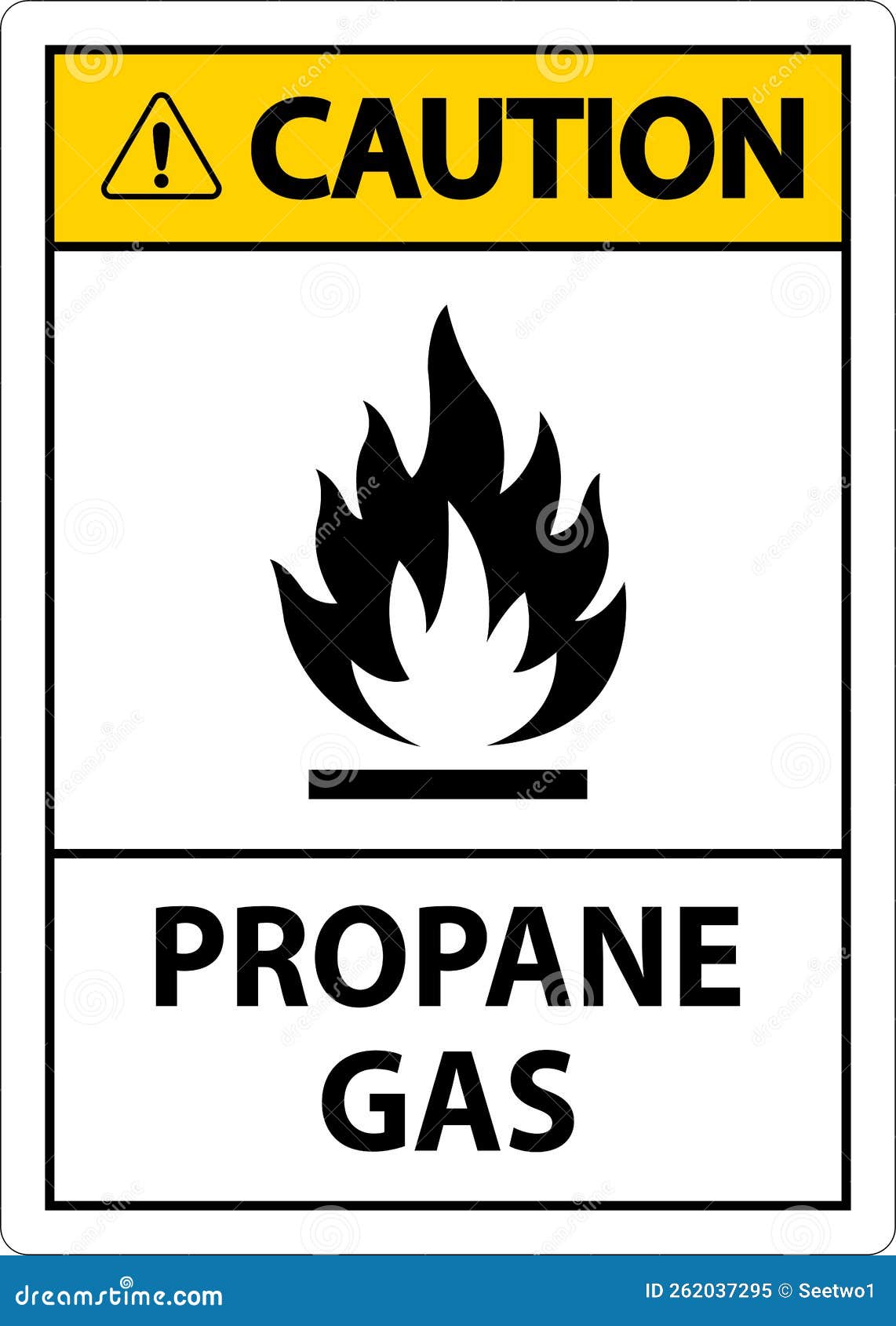 Symbol Propane Caution Label, Propane Gas Sign Stock Vector ...