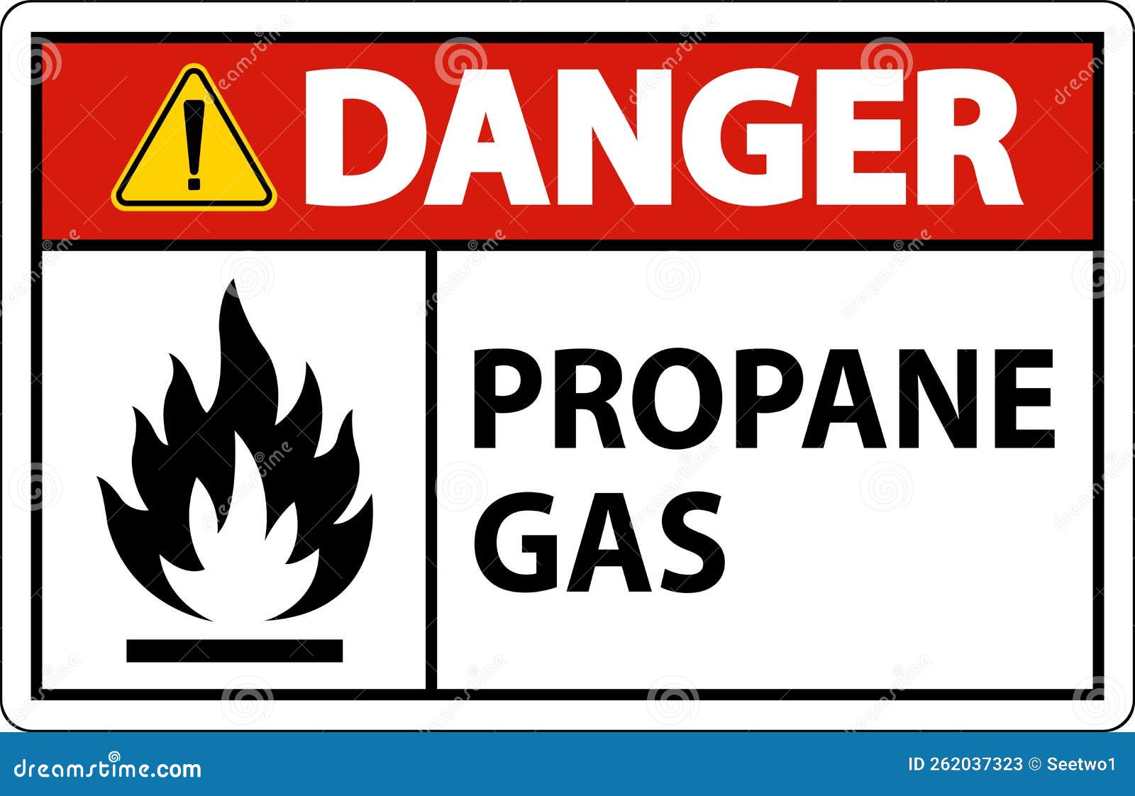 Symbol Propane Danger Label, Propane Gas Sign Stock Vector ...