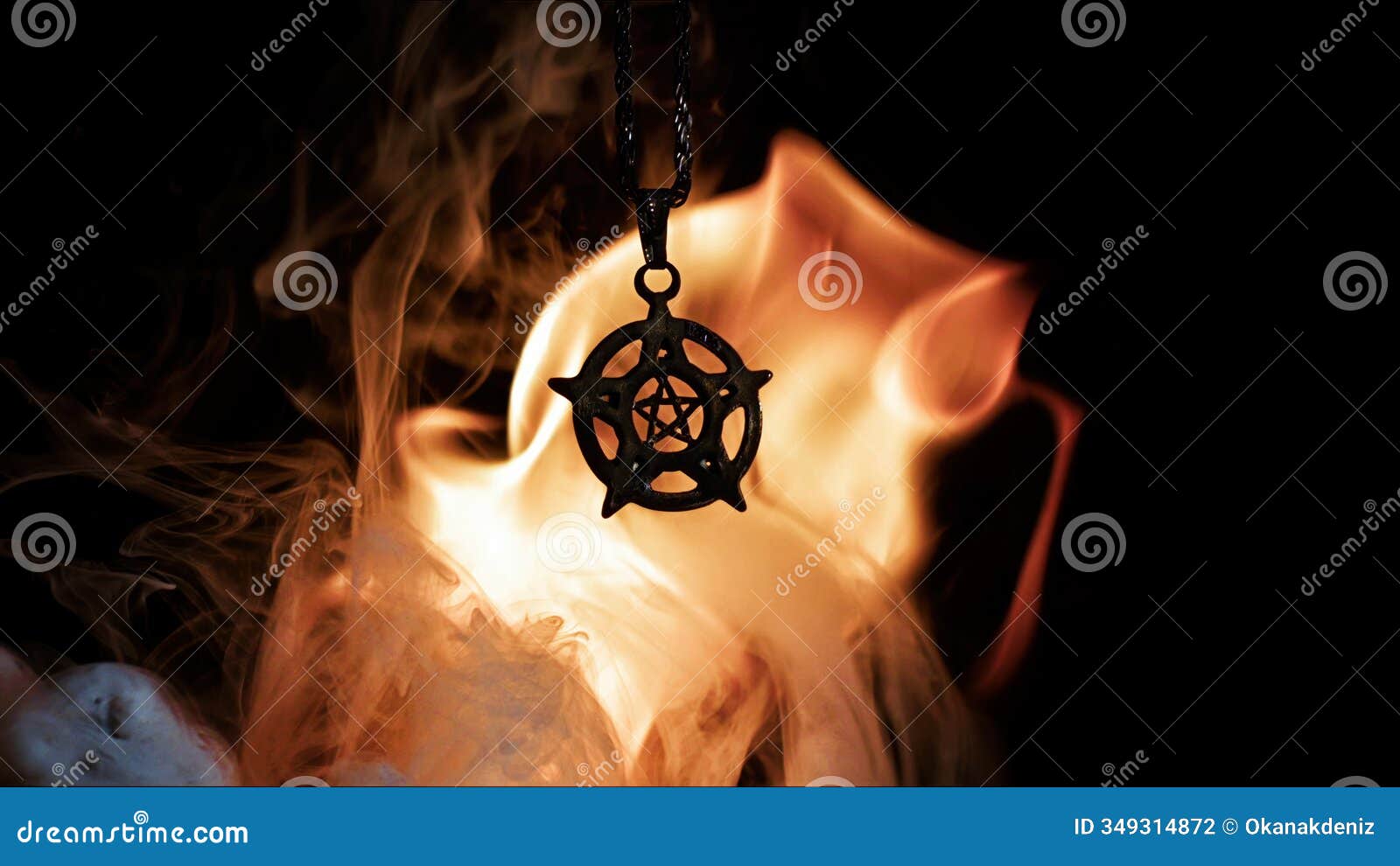 Symbol of Protection Pentagram on Fire Stock Illustration ...