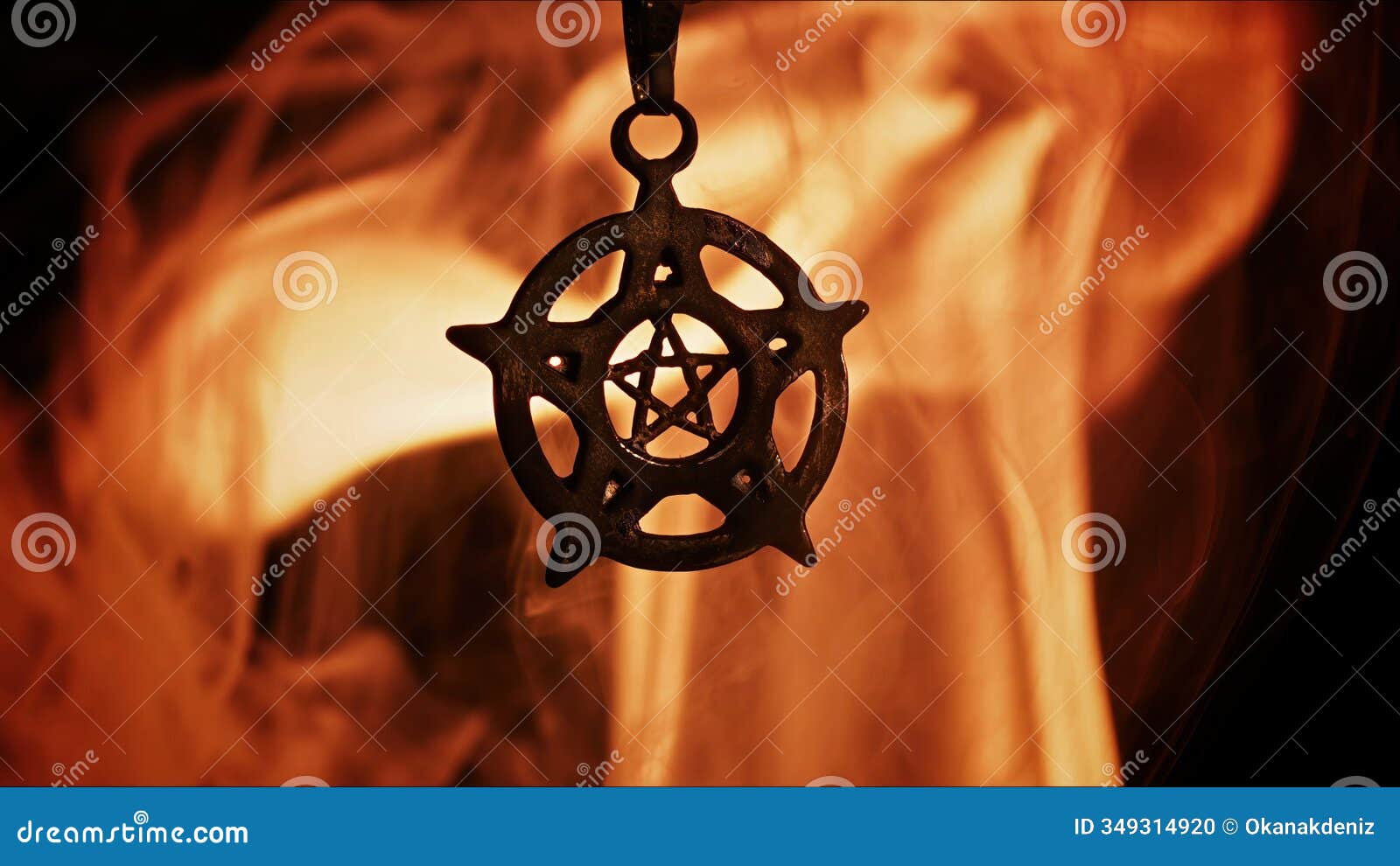 Symbol of Protection Pentagram on Fire Stock Illustration ...