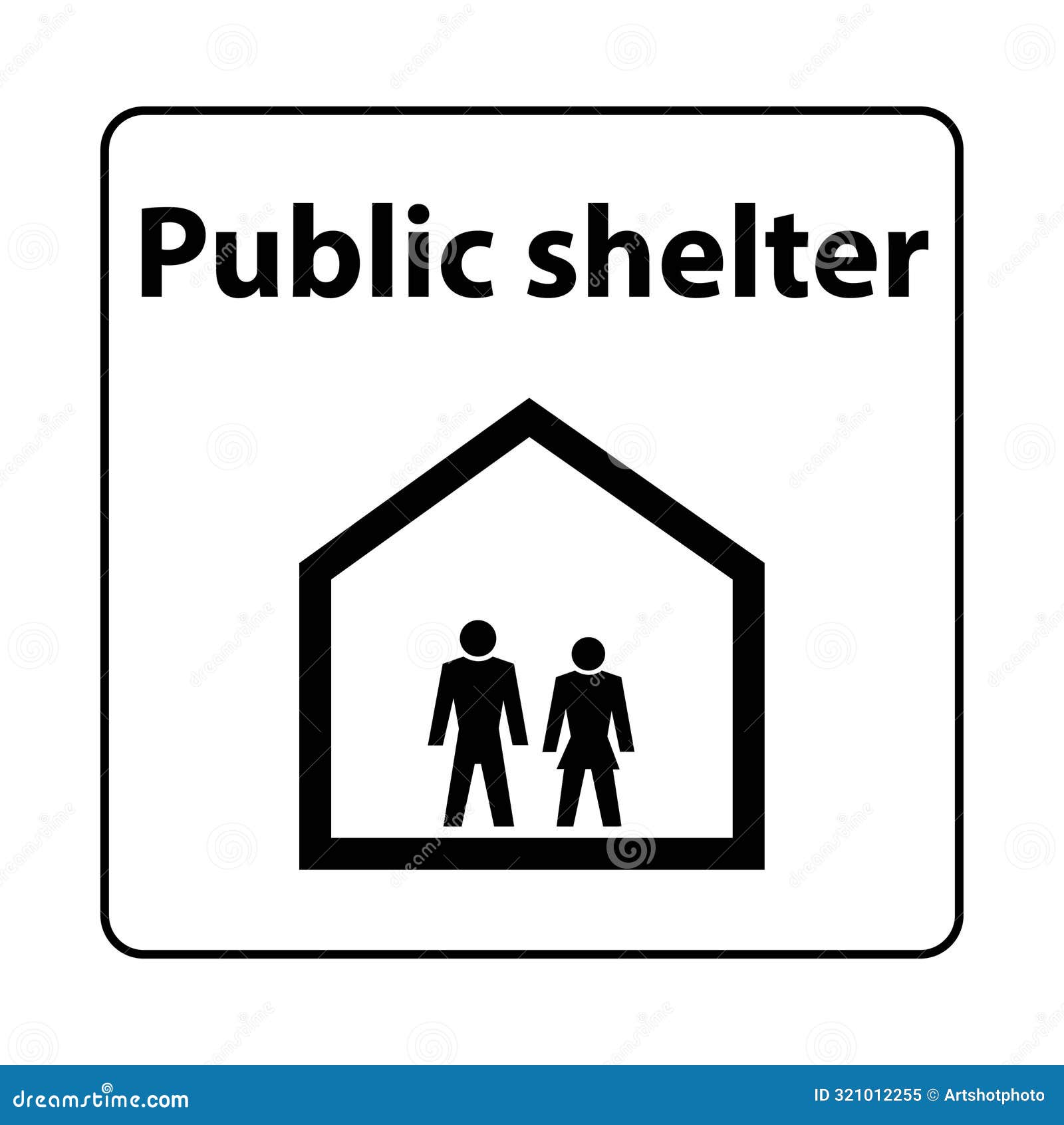 Symbol of Public Shelter with People Inside Stock Vector - Illustration ...