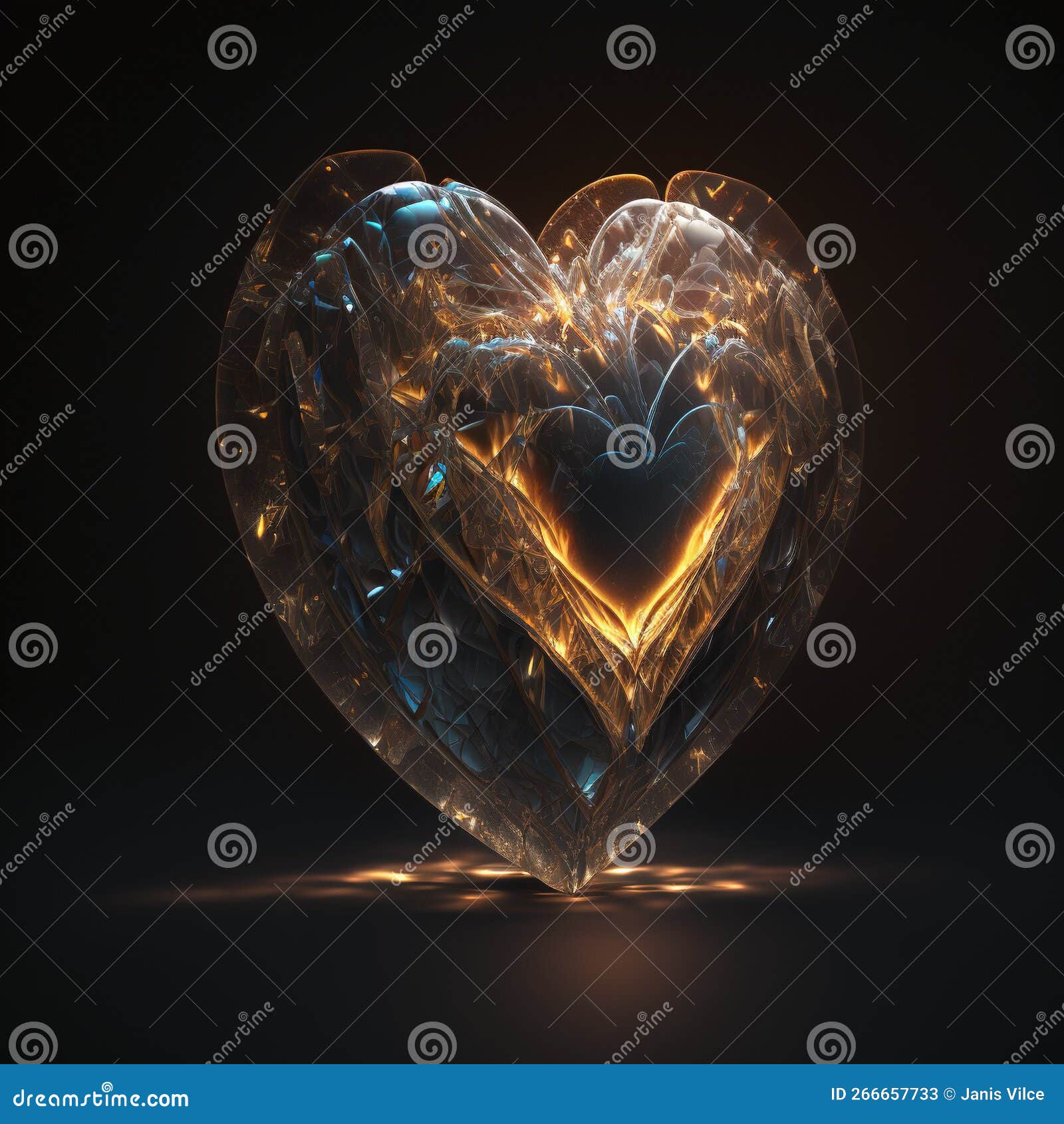 Crystal heart stock illustration. Illustration of light - 266657733