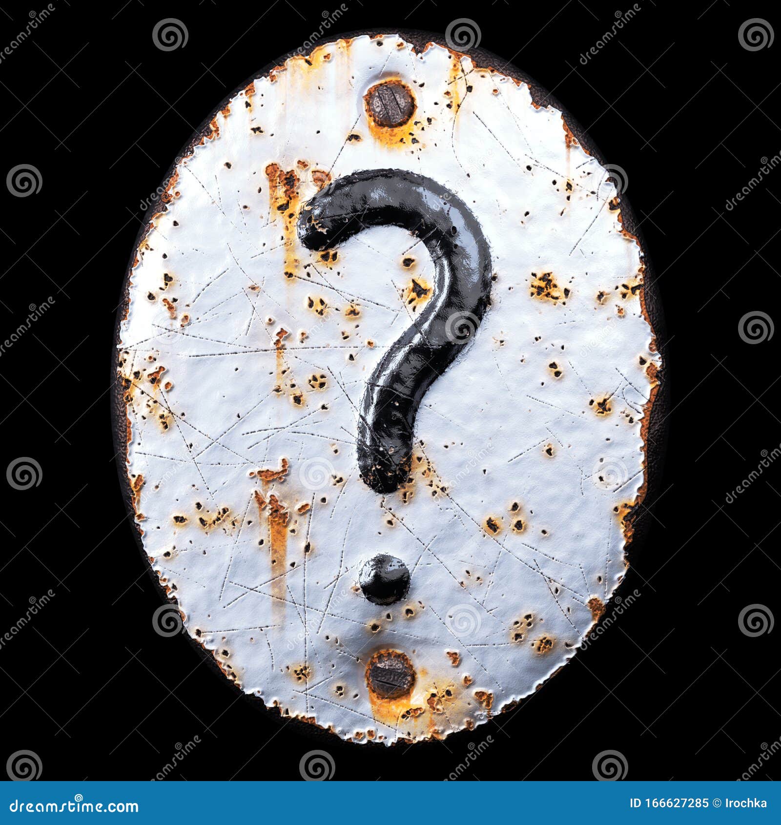 Symbol Question Mark Made of Forged Metal on the Background Fragment of ...