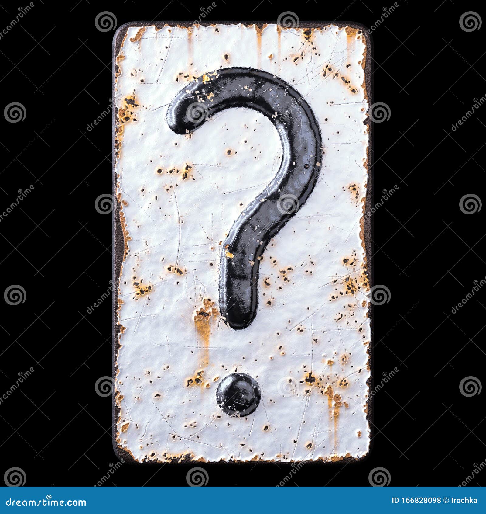 Symbol Question Mark Made of Forged Metal on the Background Fragment of ...