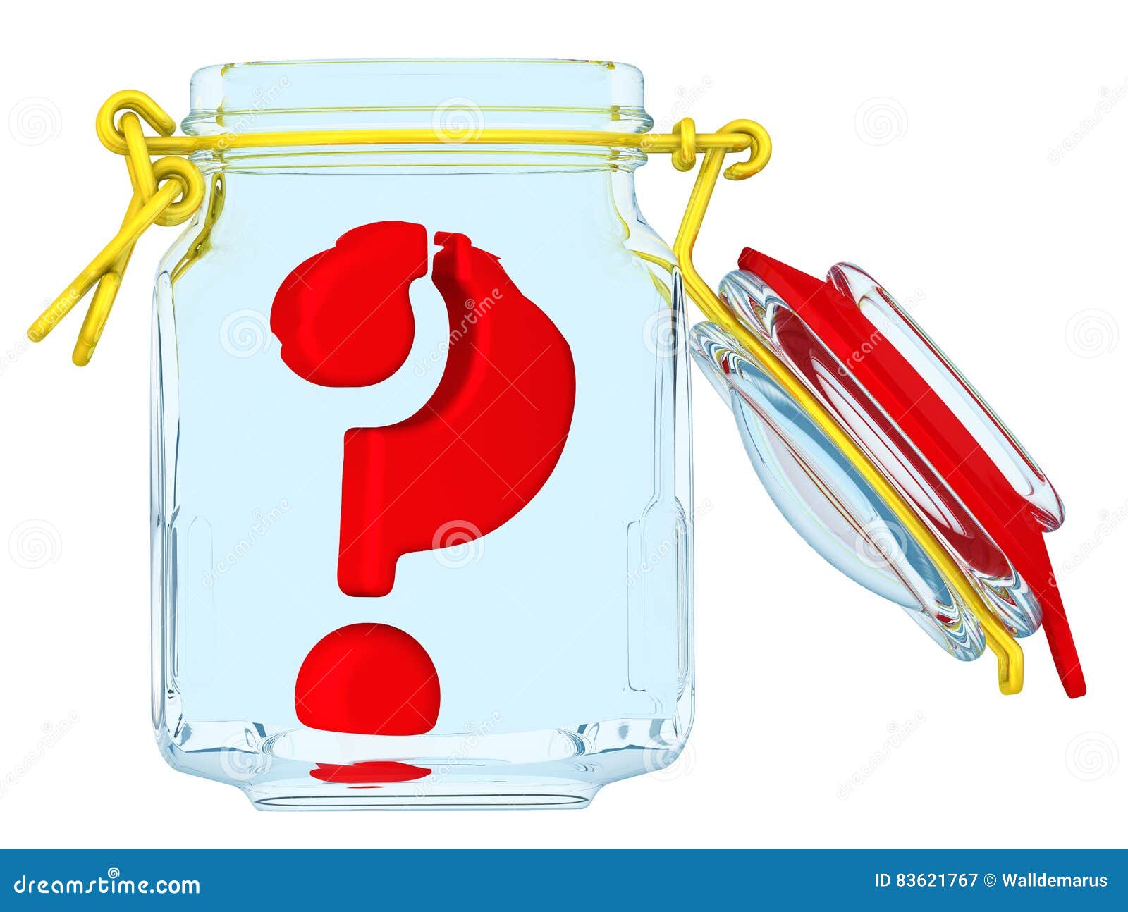 The Symbol of the Question in an Open Glass Jar Stock Illustration ...