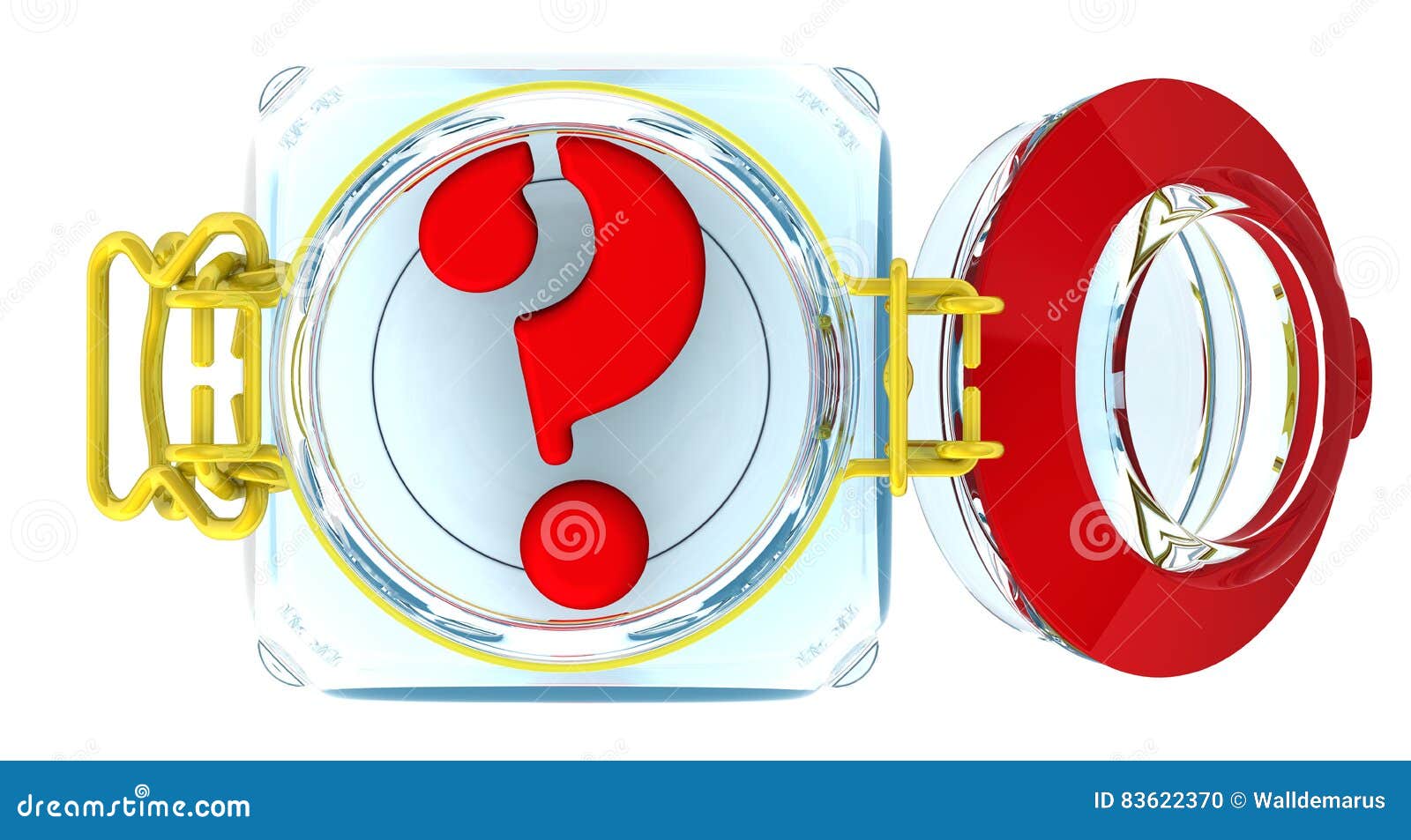 The Symbol of the Question in an Open Glass Jar Stock Illustration ...