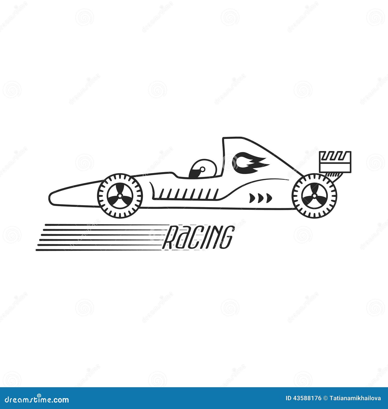 Symbol of a Racing Car. Formula 1 Stock Vector - Illustration of driver ...