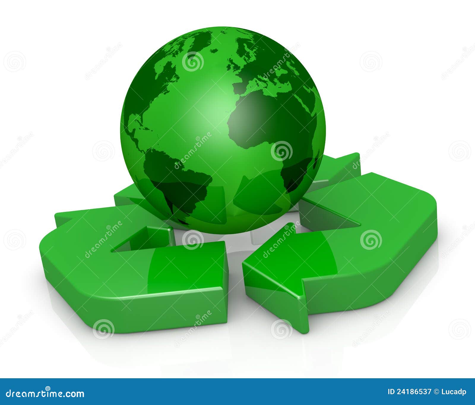 Symbol of Recycling and Earth Globe Stock Illustration - Illustration ...