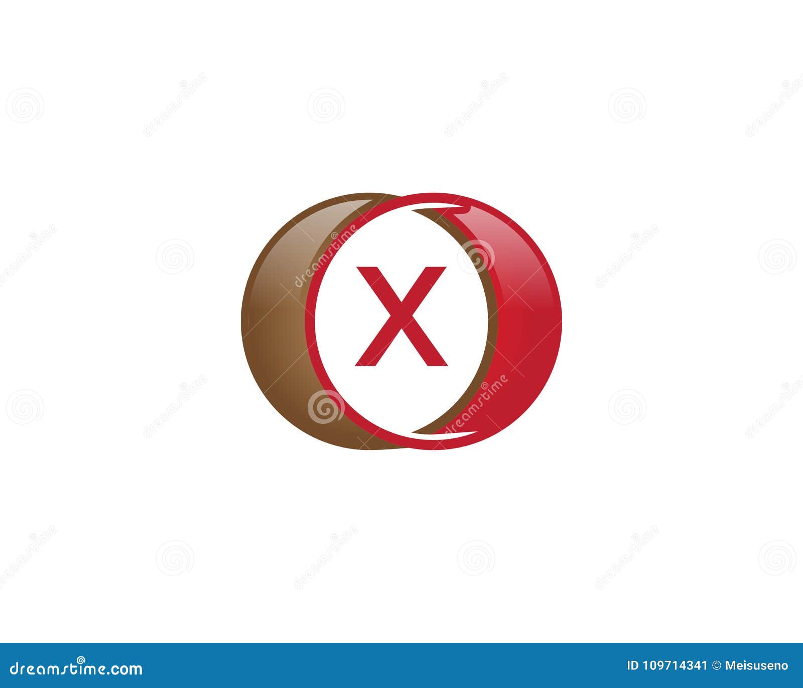 X letter circle logo stock vector. Illustration of letter - 109714341